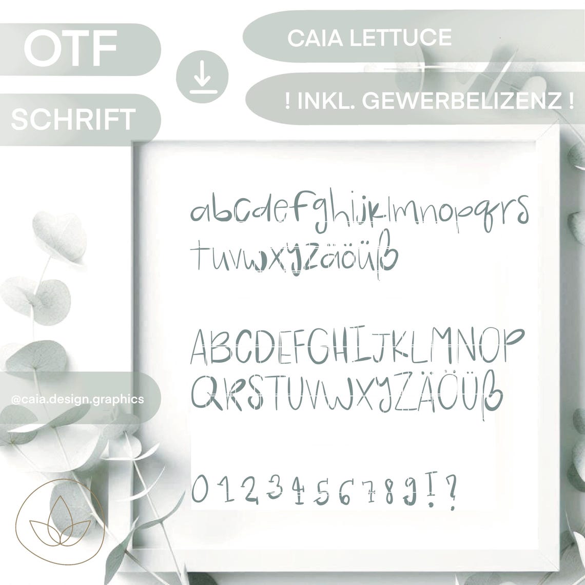 OTF L FONT | LETTUCE Font Font Simple Digital Download Caia Lettuce ...