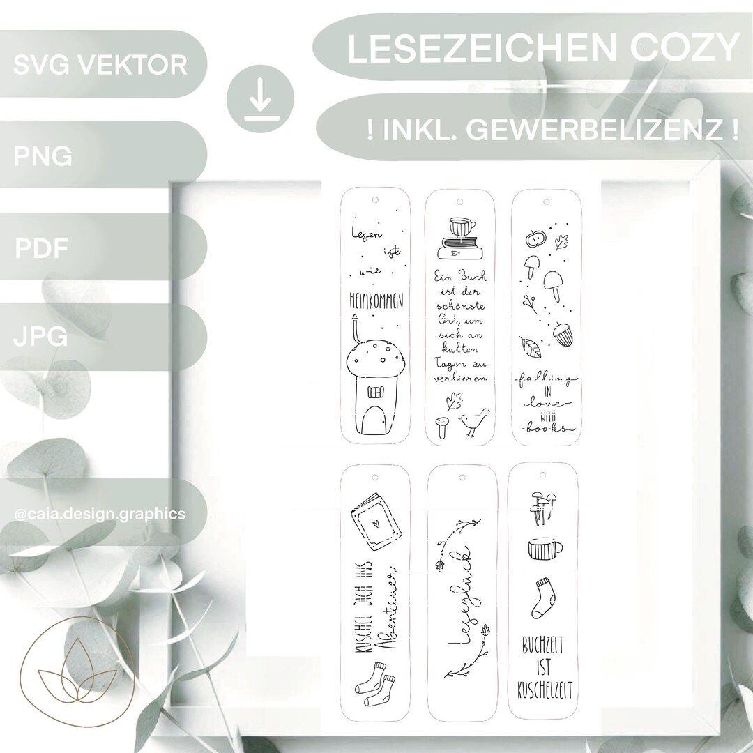 SVG | LASER FILE | BOOKMARK File Digital File Laser Cut Including ...