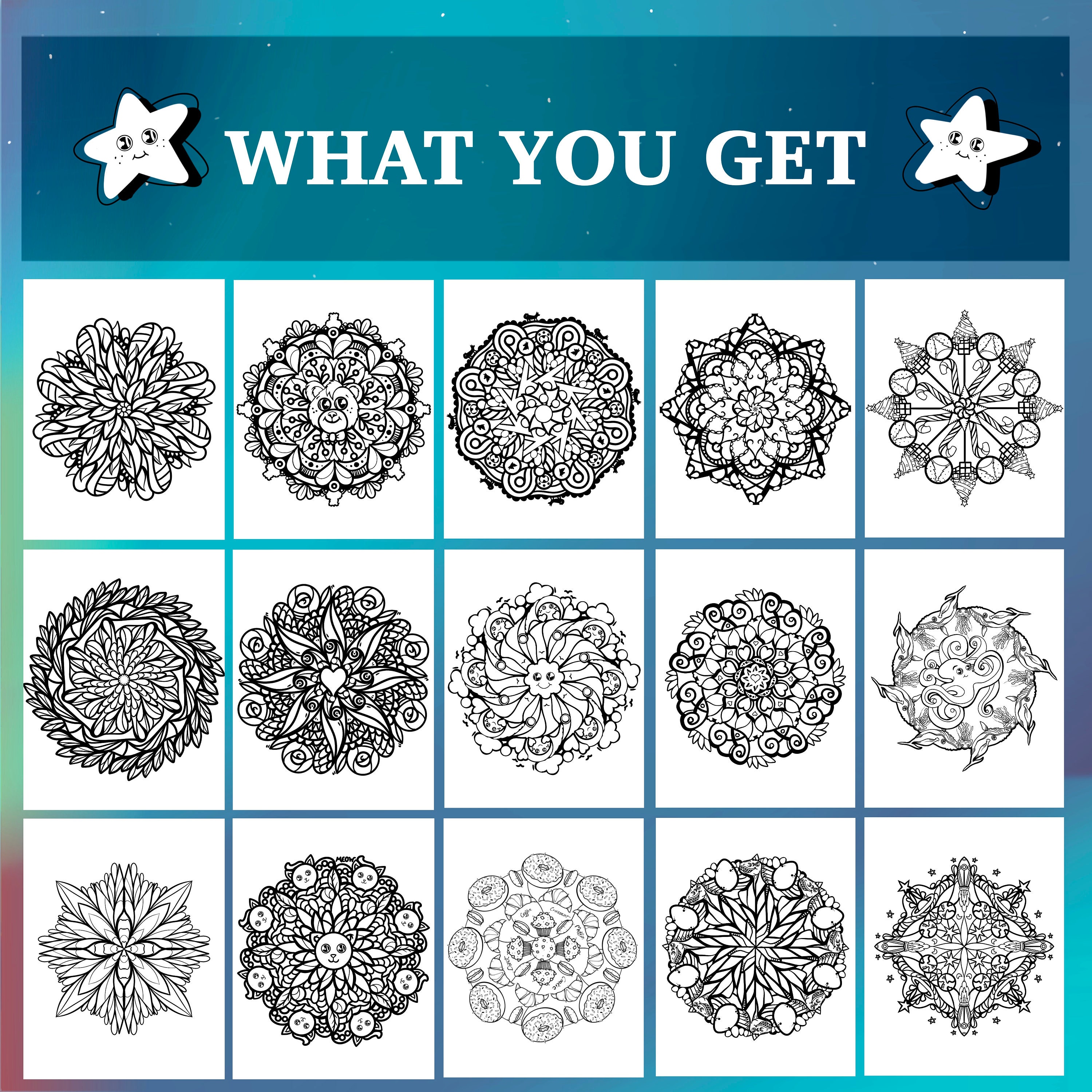 A Bundle of Art Coloring Pages Mandala Printable Coloring Pages Art ...