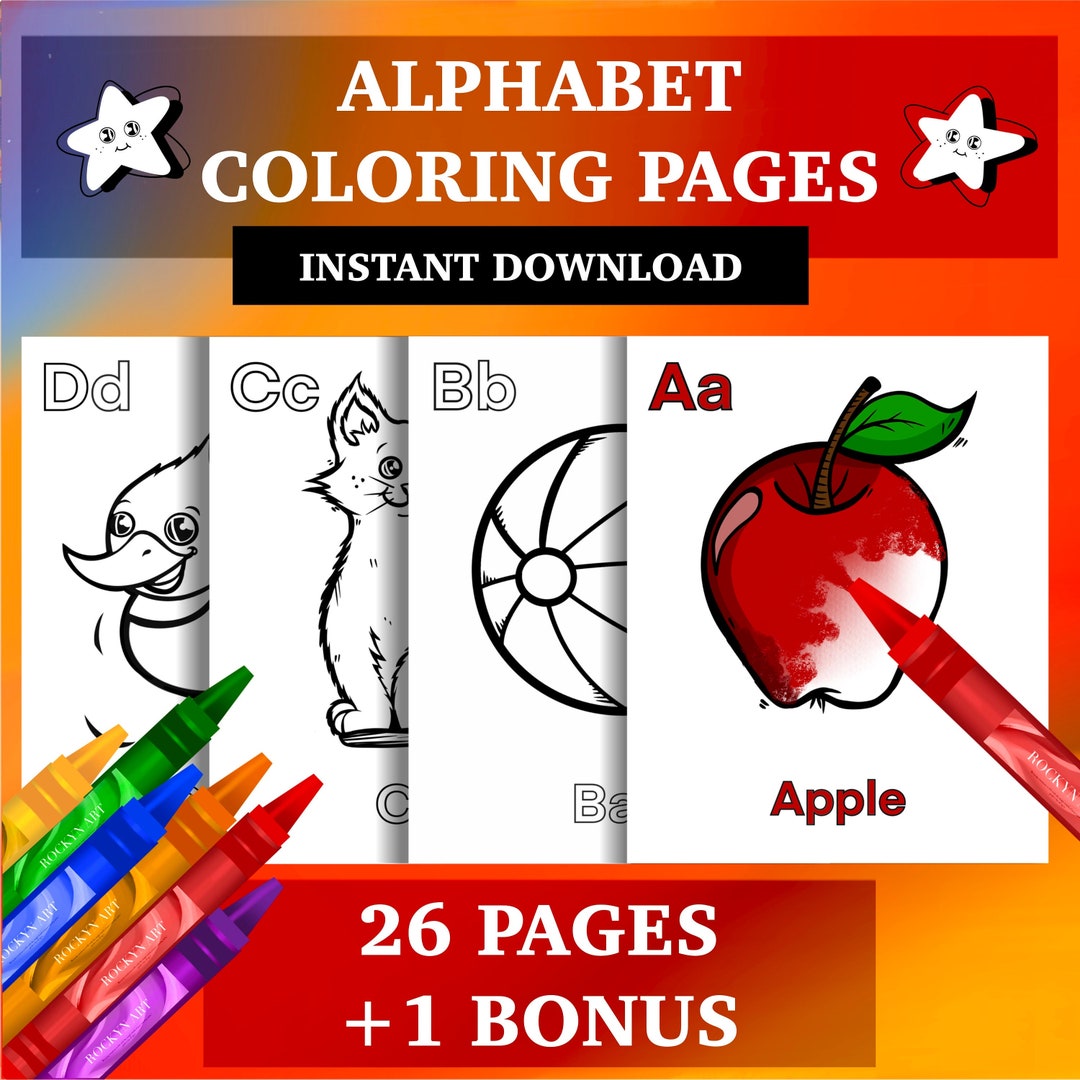 Alphabet Coloring Pages A to Z Printable Coloring Pages for Kids ...