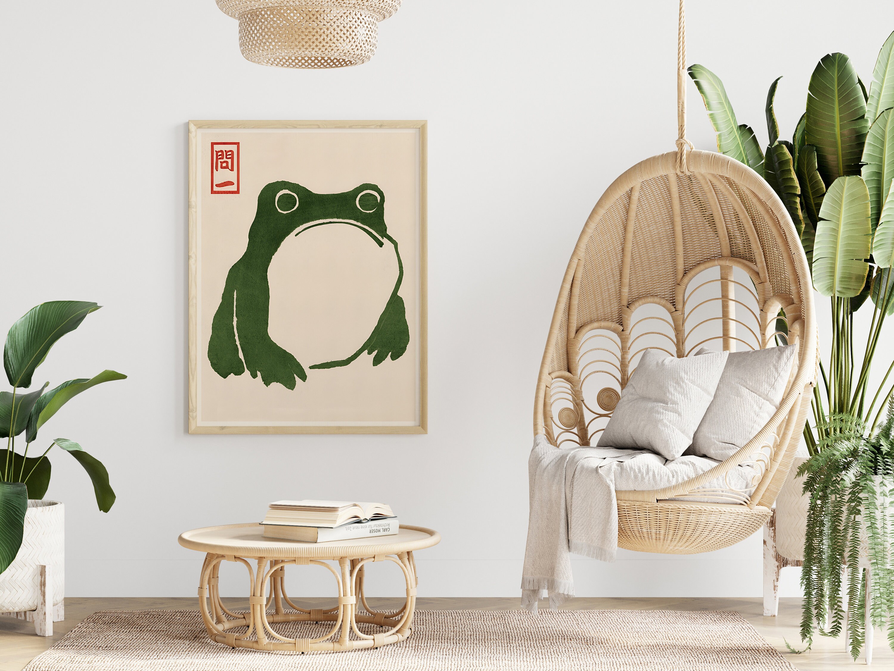 Matsumoto Hoji Grumpy Toad Art Print | Japanese Vintage Poster (digital ...