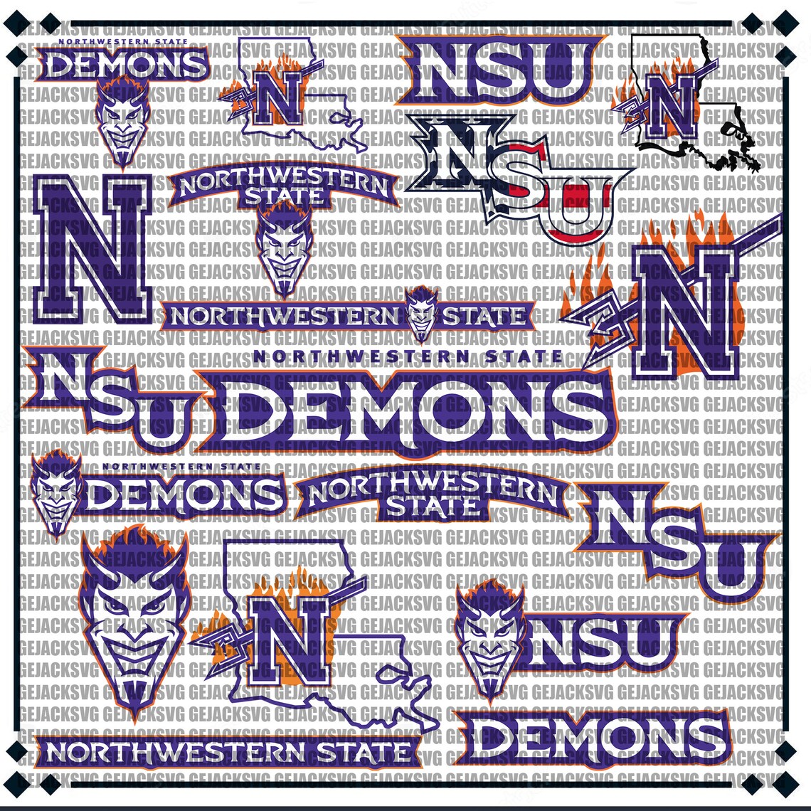 Northwestern State University SVG, Demons SVG, Game Day, NSU, Football ...