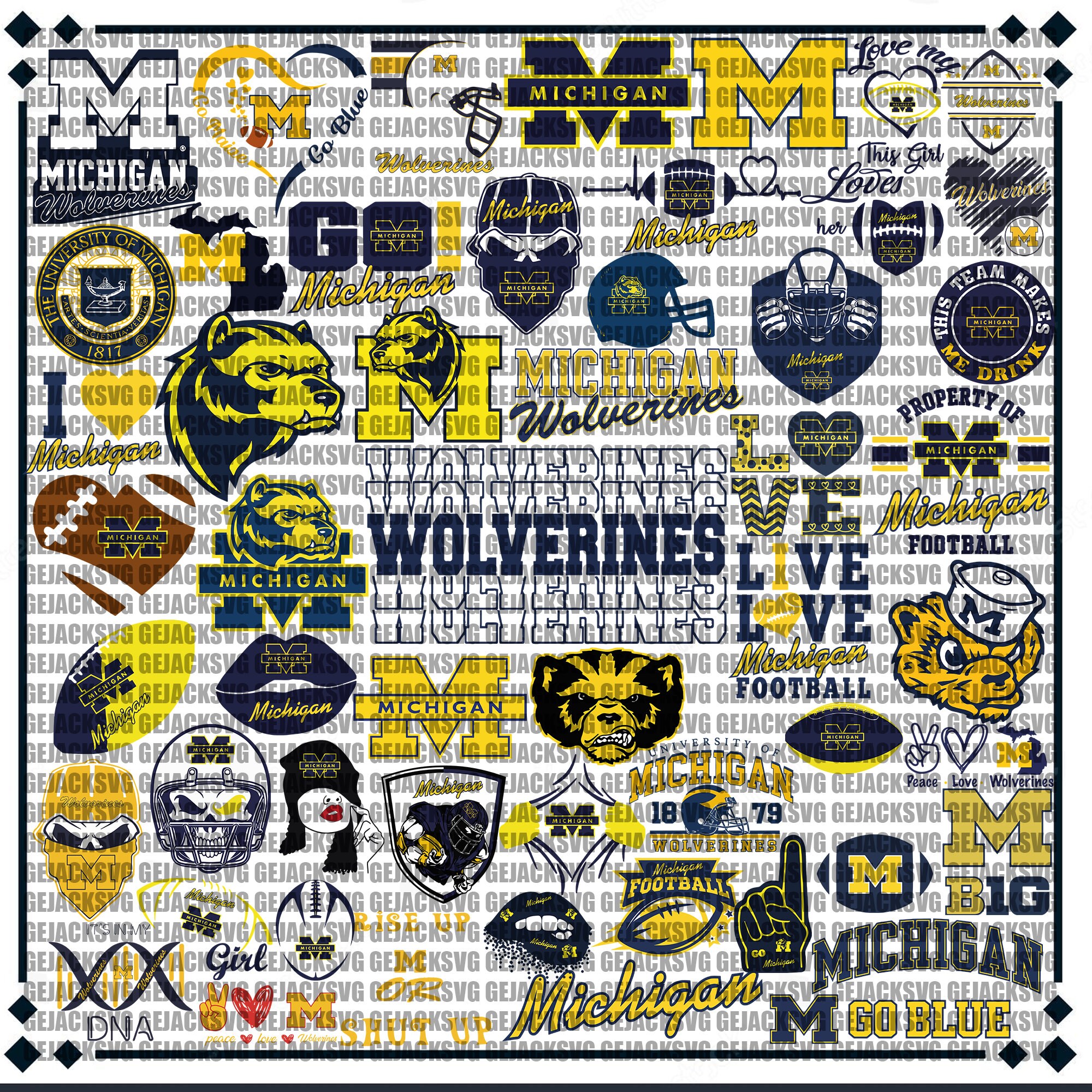 Michigan University SVG, Wolverines SVG, Game Day, Football, Basketball ...