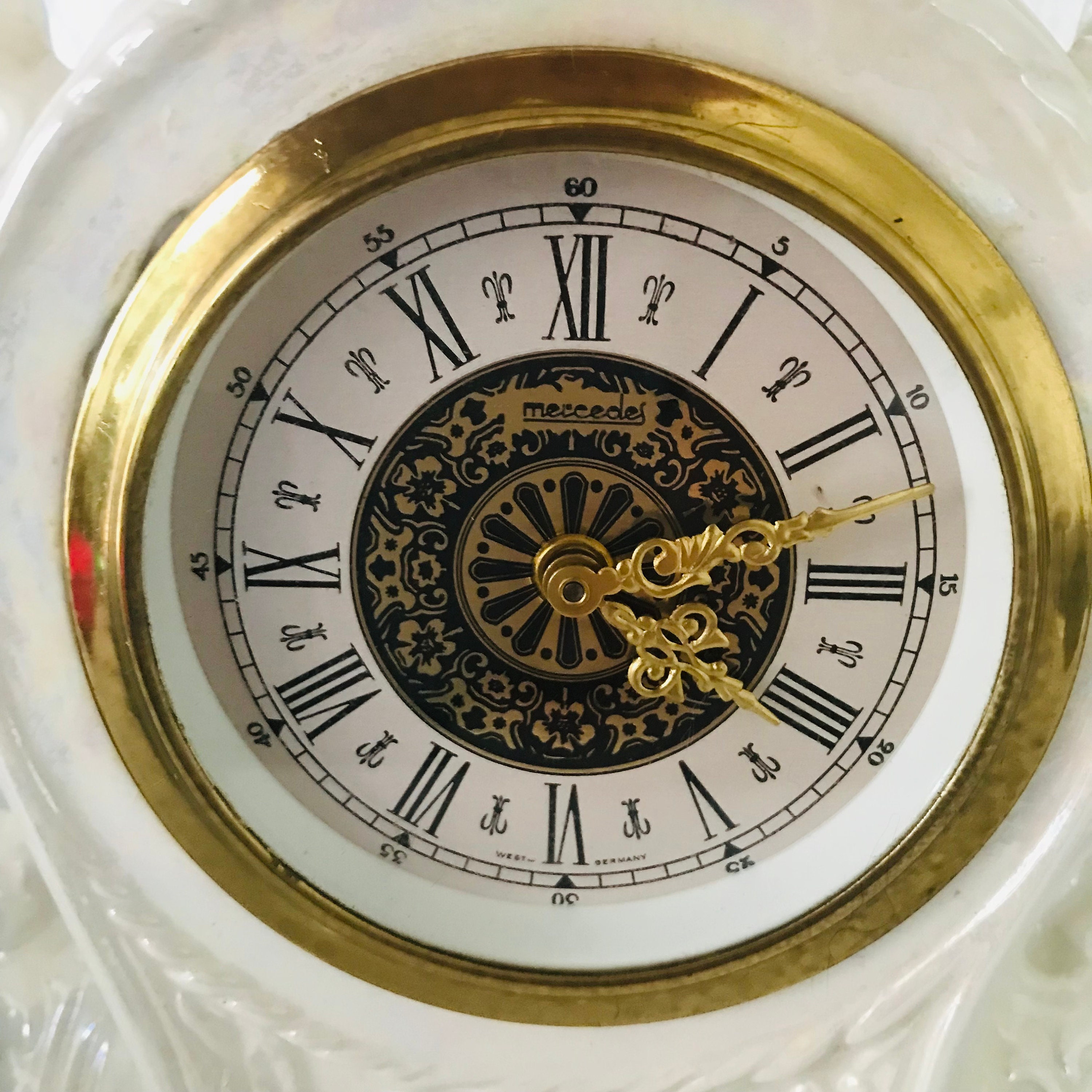 Mercedes Wind up Mantle Clock Signed, Vintage MCM Ceramic Mantle Clock ...