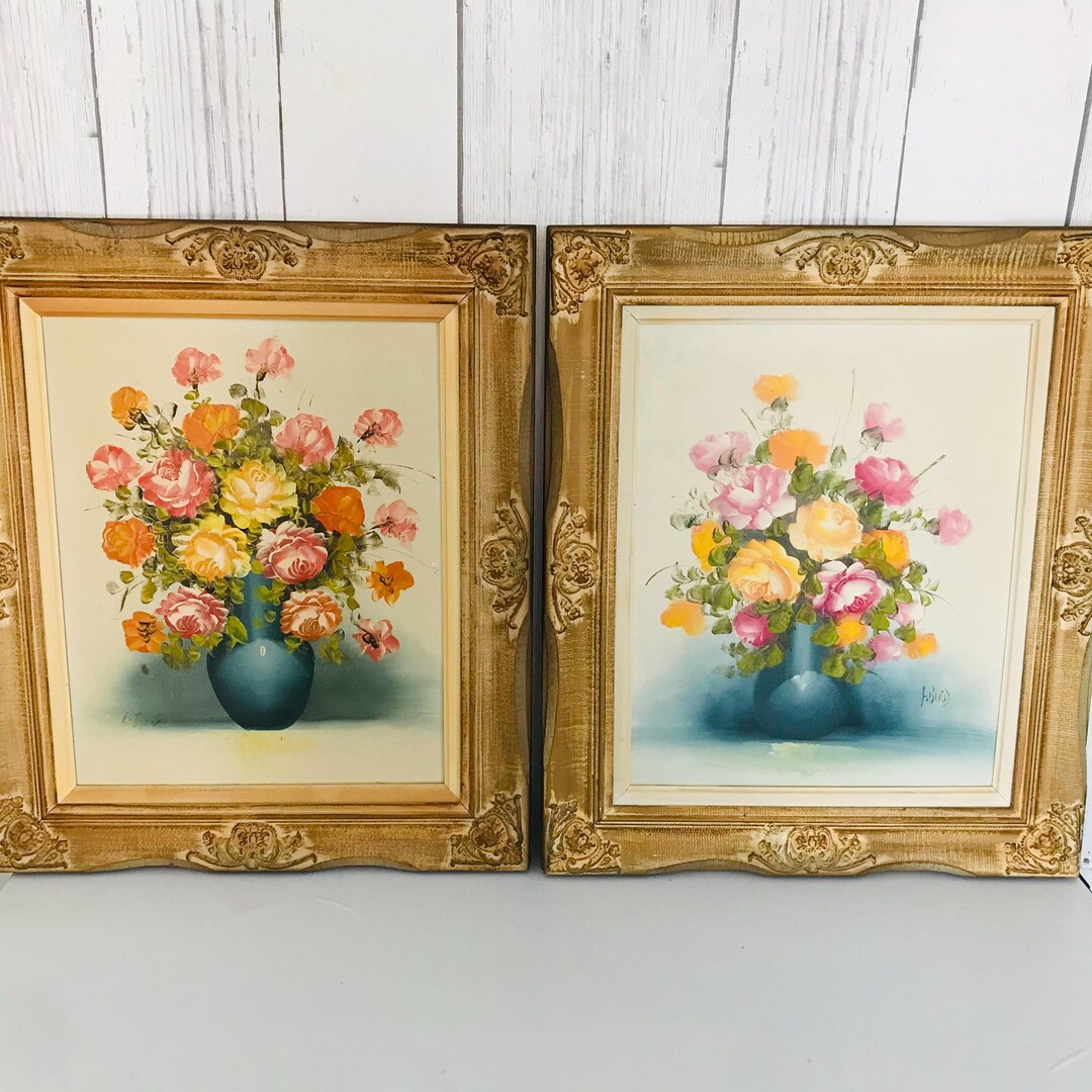 Vintage Gilt Gold Wood Picture Frame, European Floral Oil Painting 30 ...