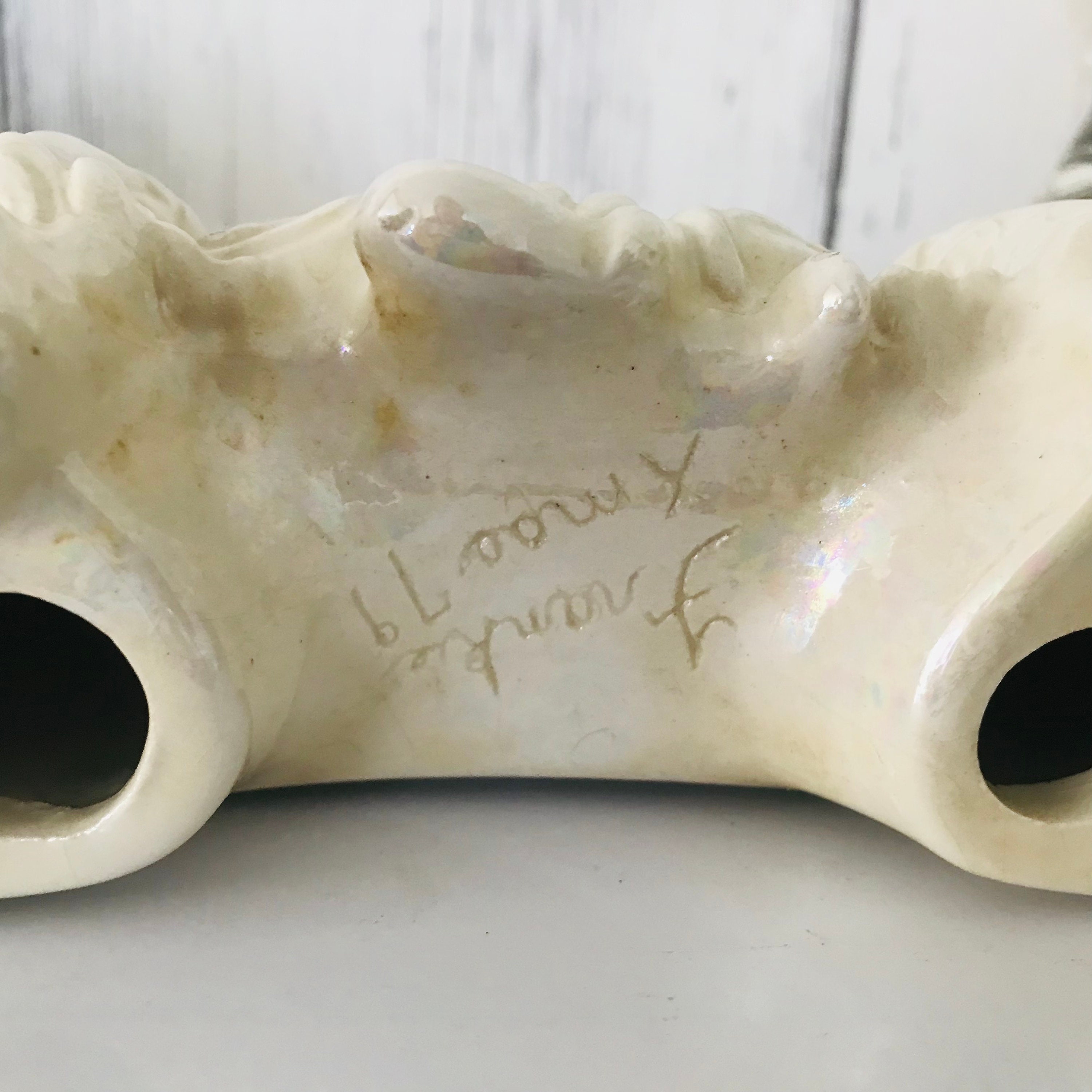 Mercedes Wind up Mantle Clock Signed, Vintage MCM Ceramic Mantle Clock ...