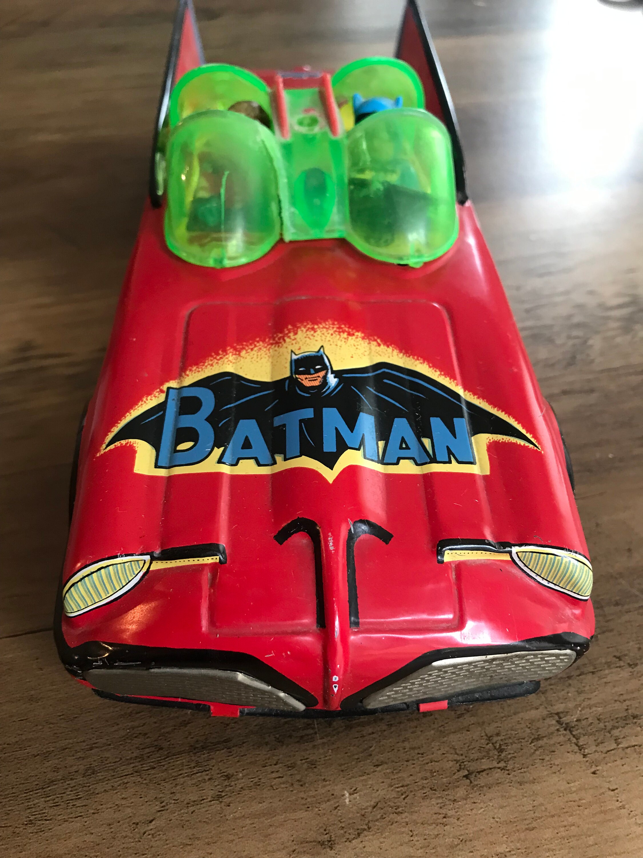 Rare Vintage 1960 Batman and Robin Red Tin Batmobile Aoshin 11, Rare ...