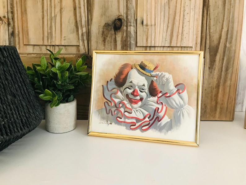 Arthur Sarnoff Elmo the Clown Lithograph, Framed Vintage Art - Etsy