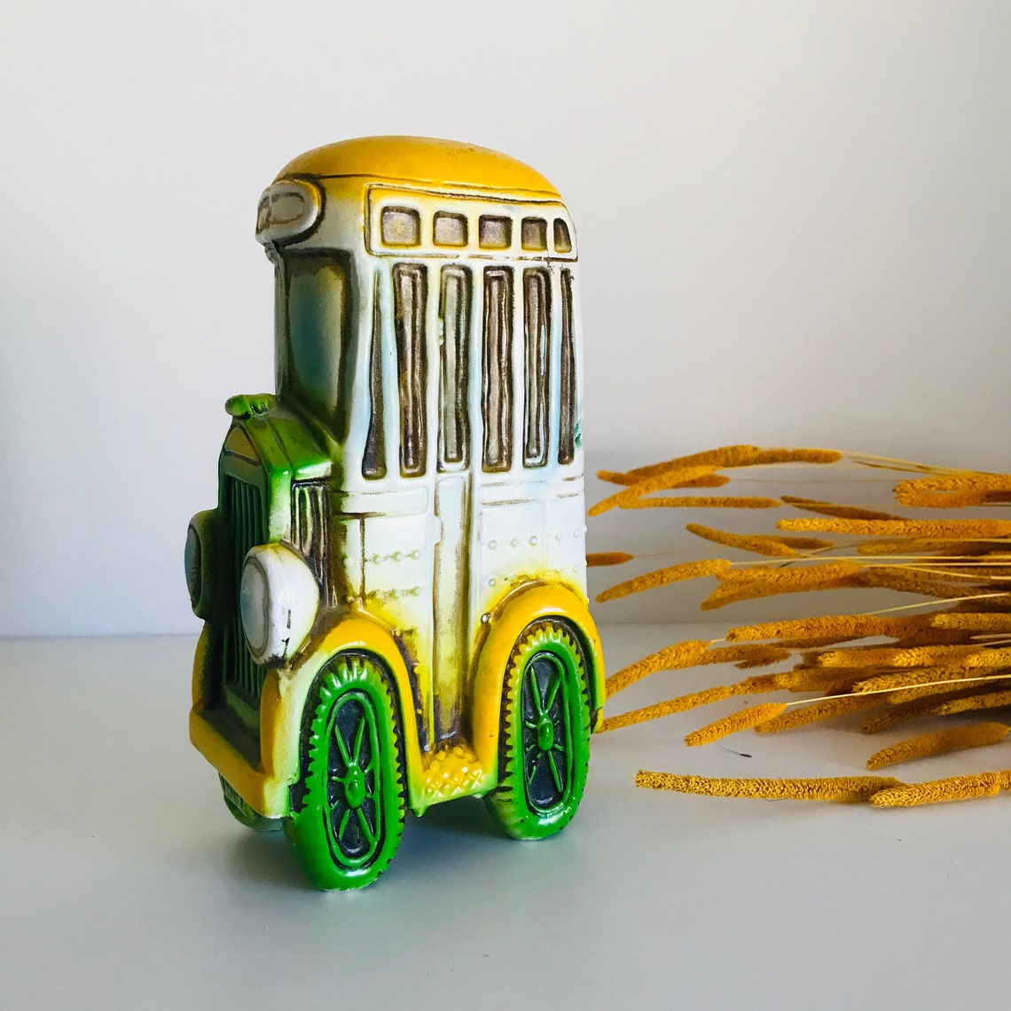 Vintage Japan Coin Bank, Vintage Ceramic School Bus Bank, Chalkware ...