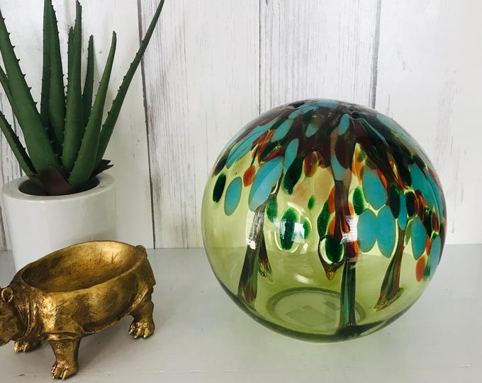 Colored Glass Sphere, Hand Blown Glass Ball, Multicolor Glass Orb ...