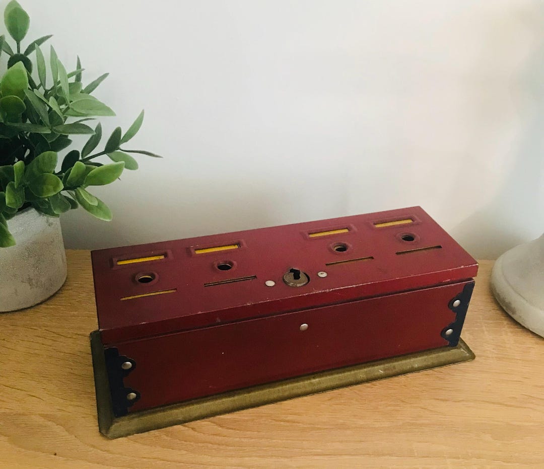 Rare Vintage 1929 Tudor Home Budget Bank 4 Tins, No Keys Metal Box ...