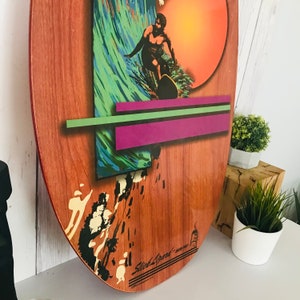 Vintage Ocean Panel, Vintage Lizard Skim Board, Vintage Surfboard, Wave ...