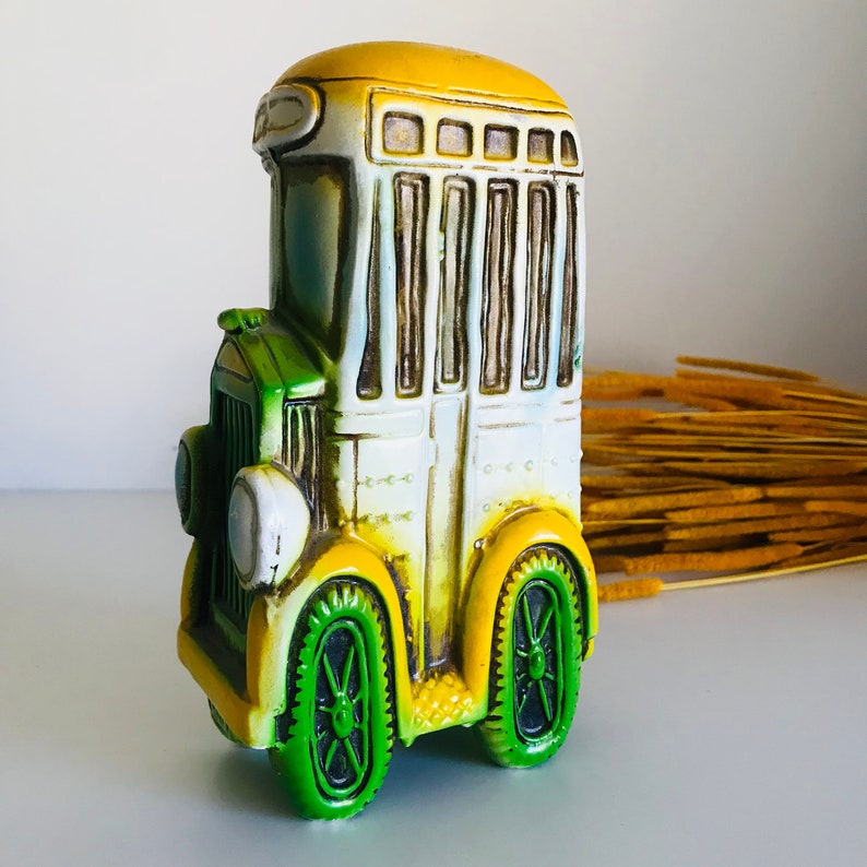 Vintage Japan Coin Bank, Vintage Ceramic School Bus Bank, Chalkware ...