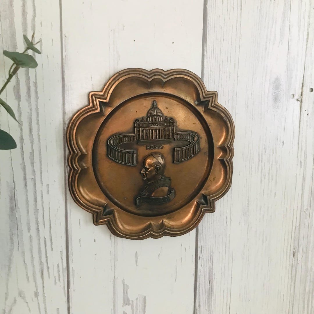 Pope Paul Vi Copper Plate, Anno Santo 1975, Commemorative Plate ...