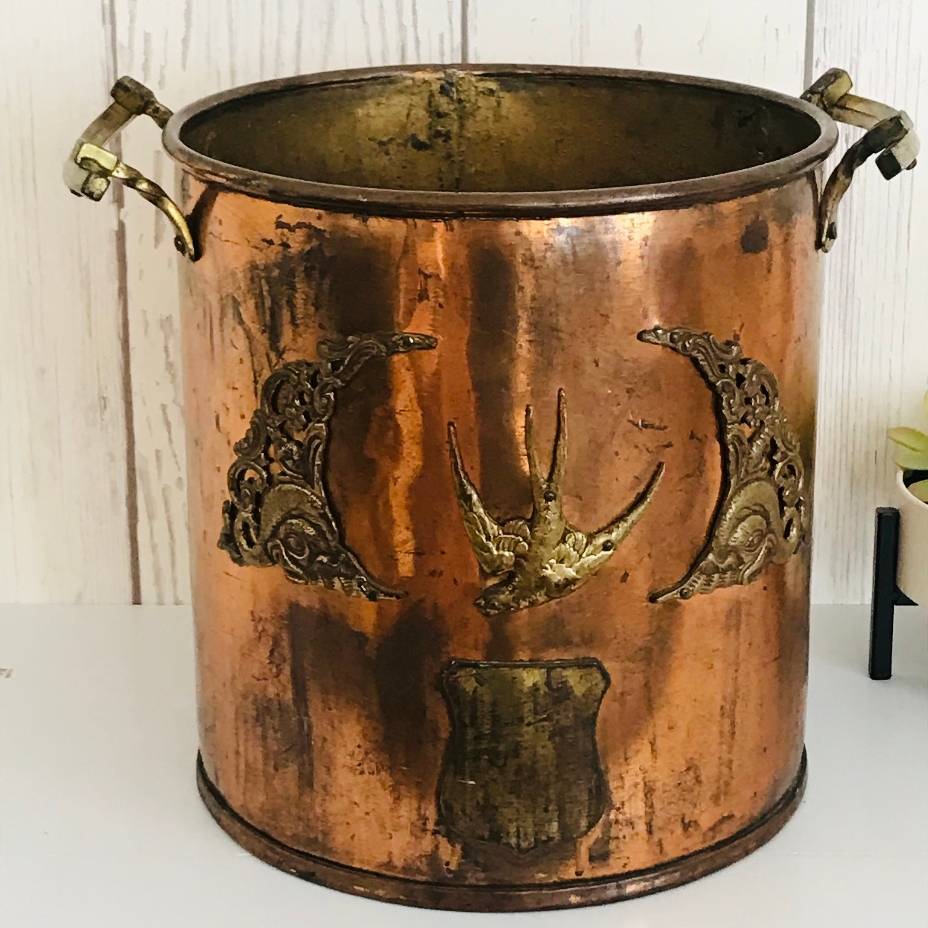 Rare Antique Tibetan Copper Brass Pot, Early 1900' S Hammered Copper ...