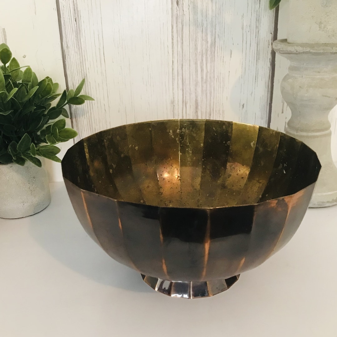 Antique Copper Bowl, Vintage Copper Planter, Copper Fruits Bowl, Copper ...