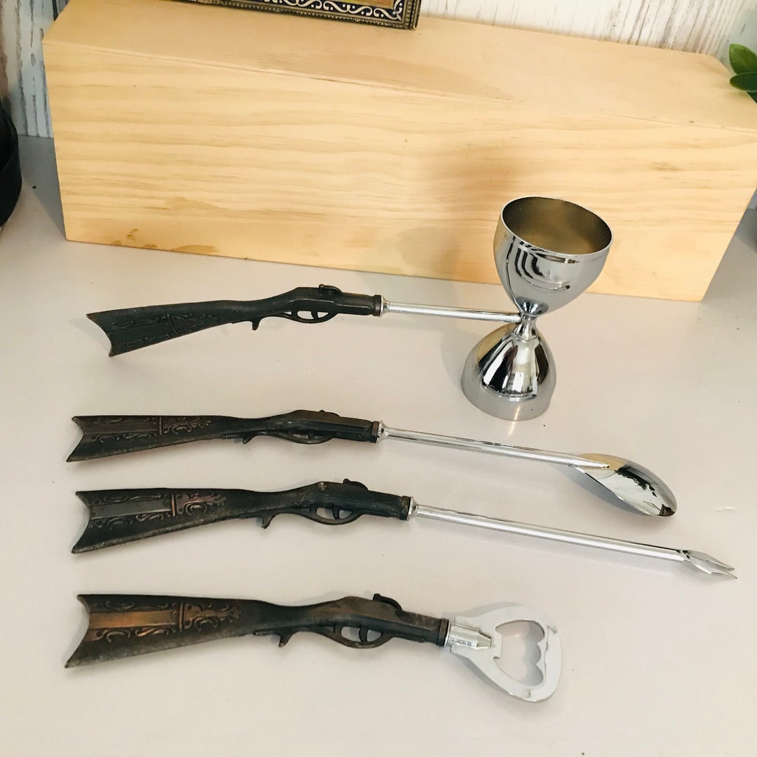 Rifle Stock Handles Metal Bar Tools, Set of 4, Bottle Opener, Pickle ...