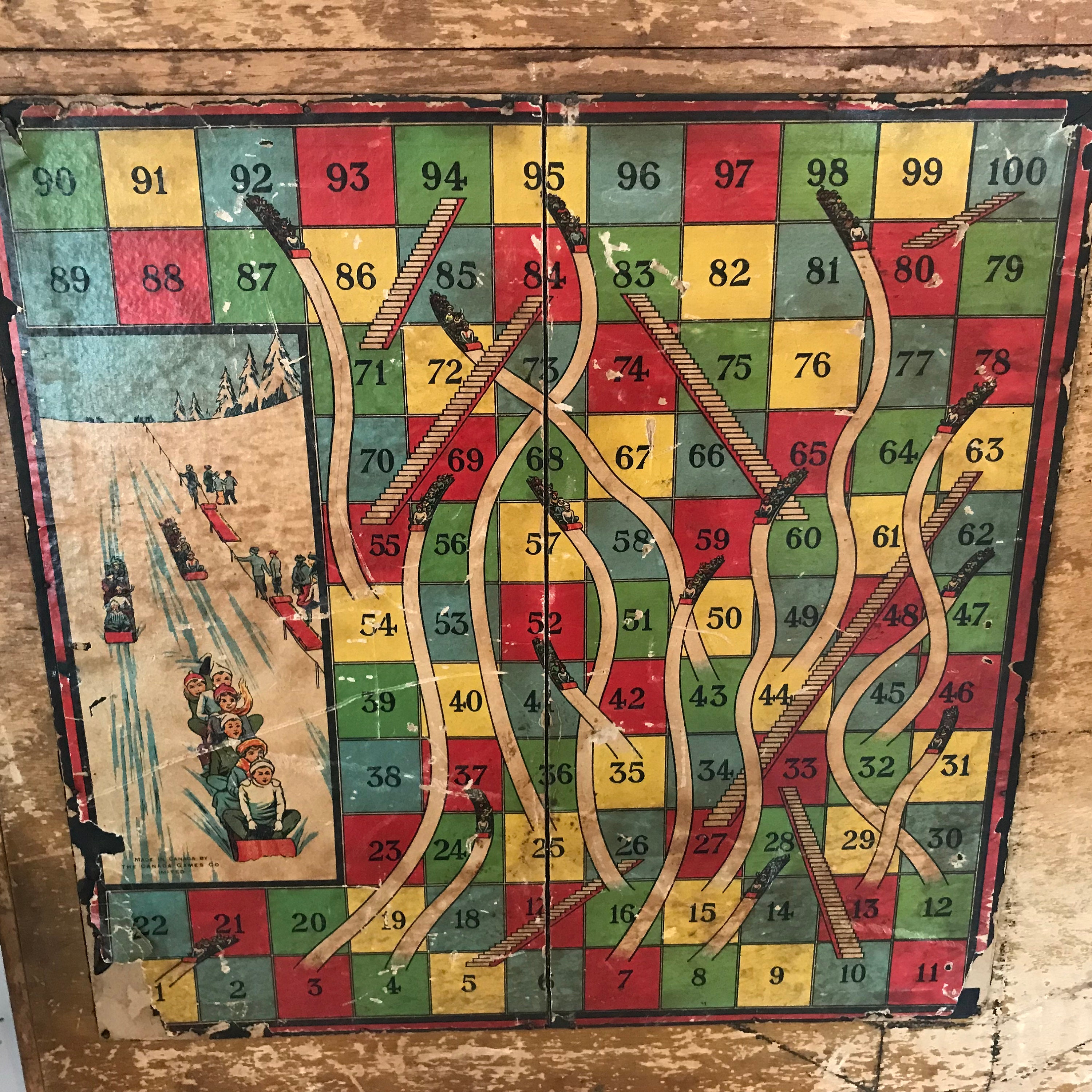 Antique Wooden Checker Board, Vintage 2 Sides Chess Board, Circa 20's ...