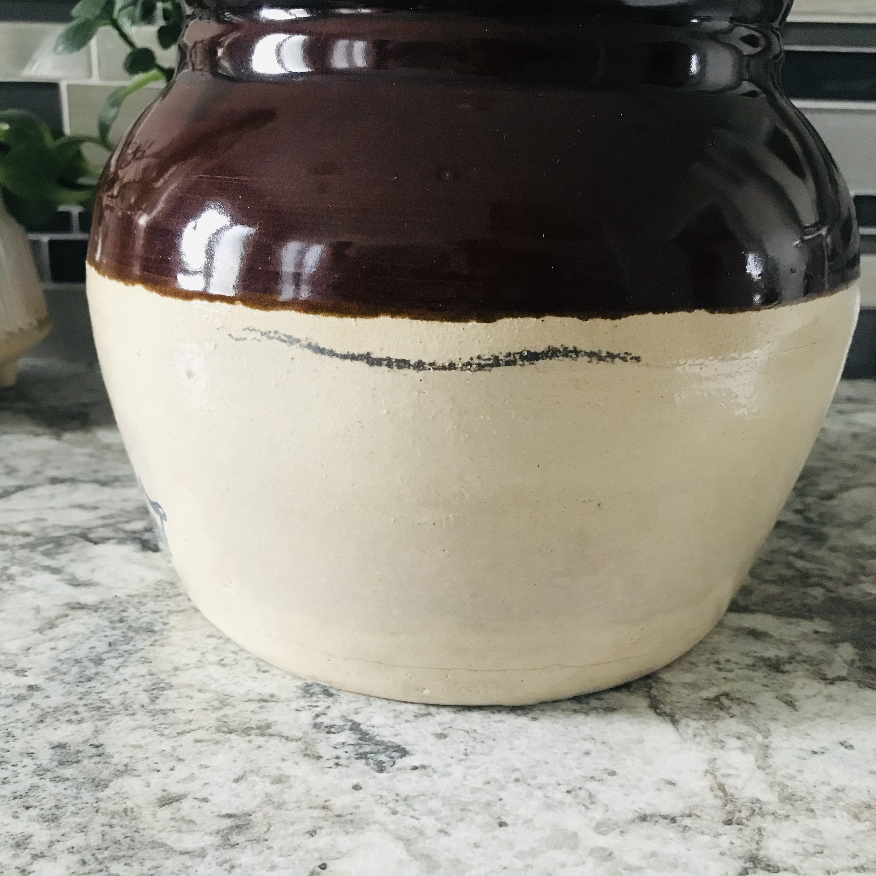 Antique Grès Beans Pot Jar With Lid and Handle, Robinson Ransbottom ...