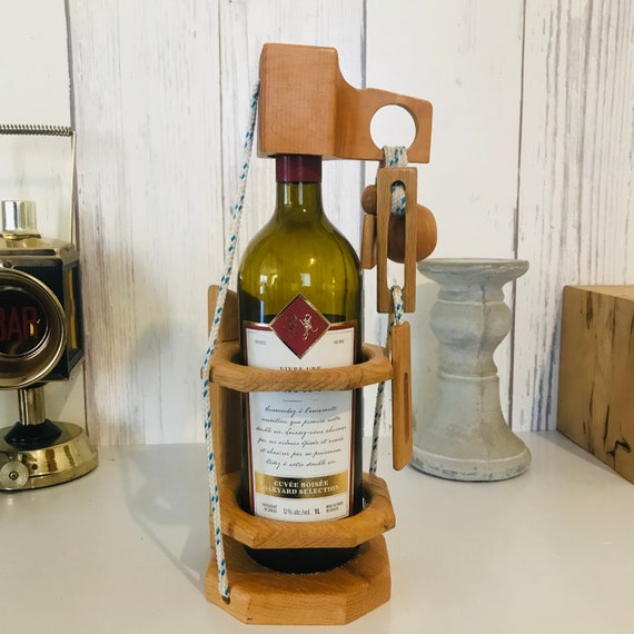 Wine Trap Puzzle Challenge Drinking Game Home Decor Wine Holder Natural Wood Handicraft Wooden Wine Puzzle Gift Idea Bar Decor Etsy Australia