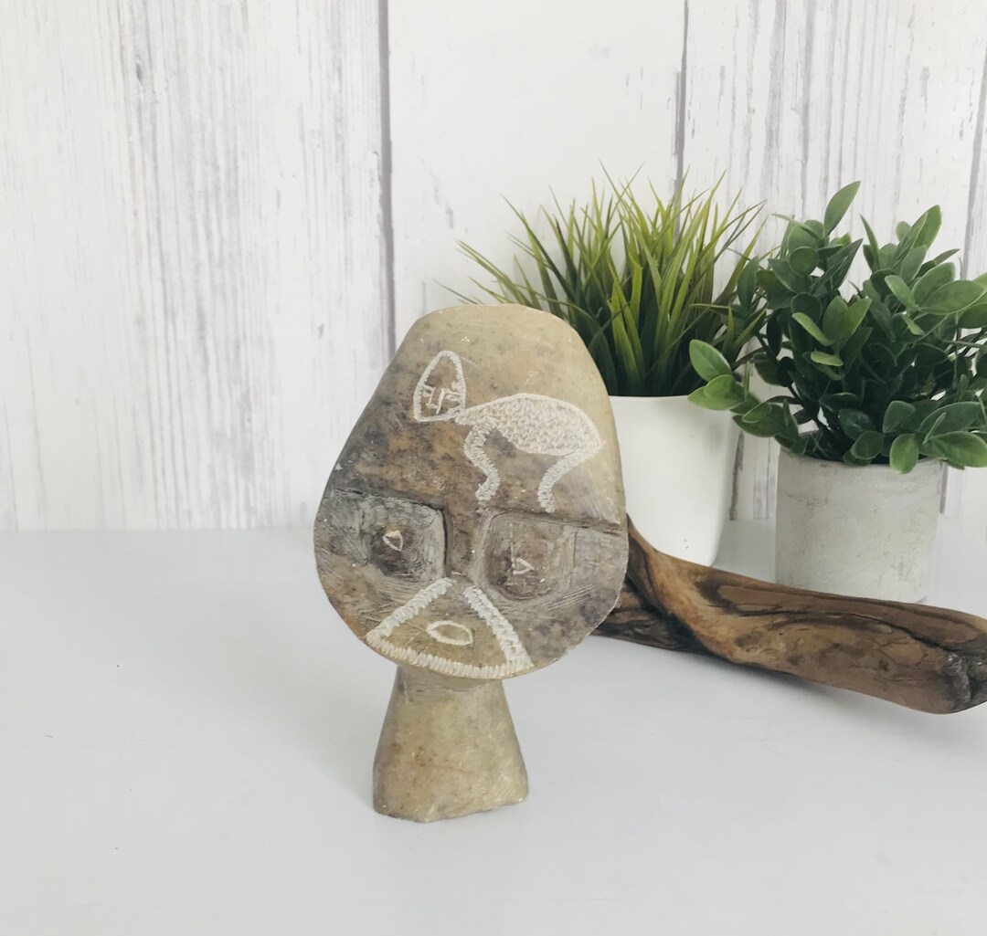 Rare Moroccan Stone Man Head, Folk Art Stone Man, Carved Stone Hand of ...