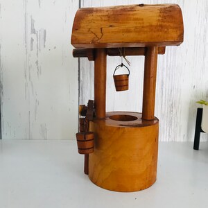 Vintage Wooden Well, Wishing Well, Handmade Wood Water Well, Farmhouse ...