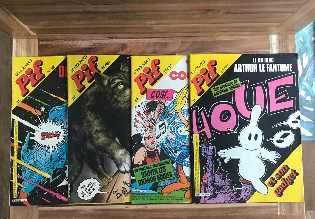 Revue Le Nouveau Pif No. 684,686,687,697, Rare Vintage Magazine Pif ...