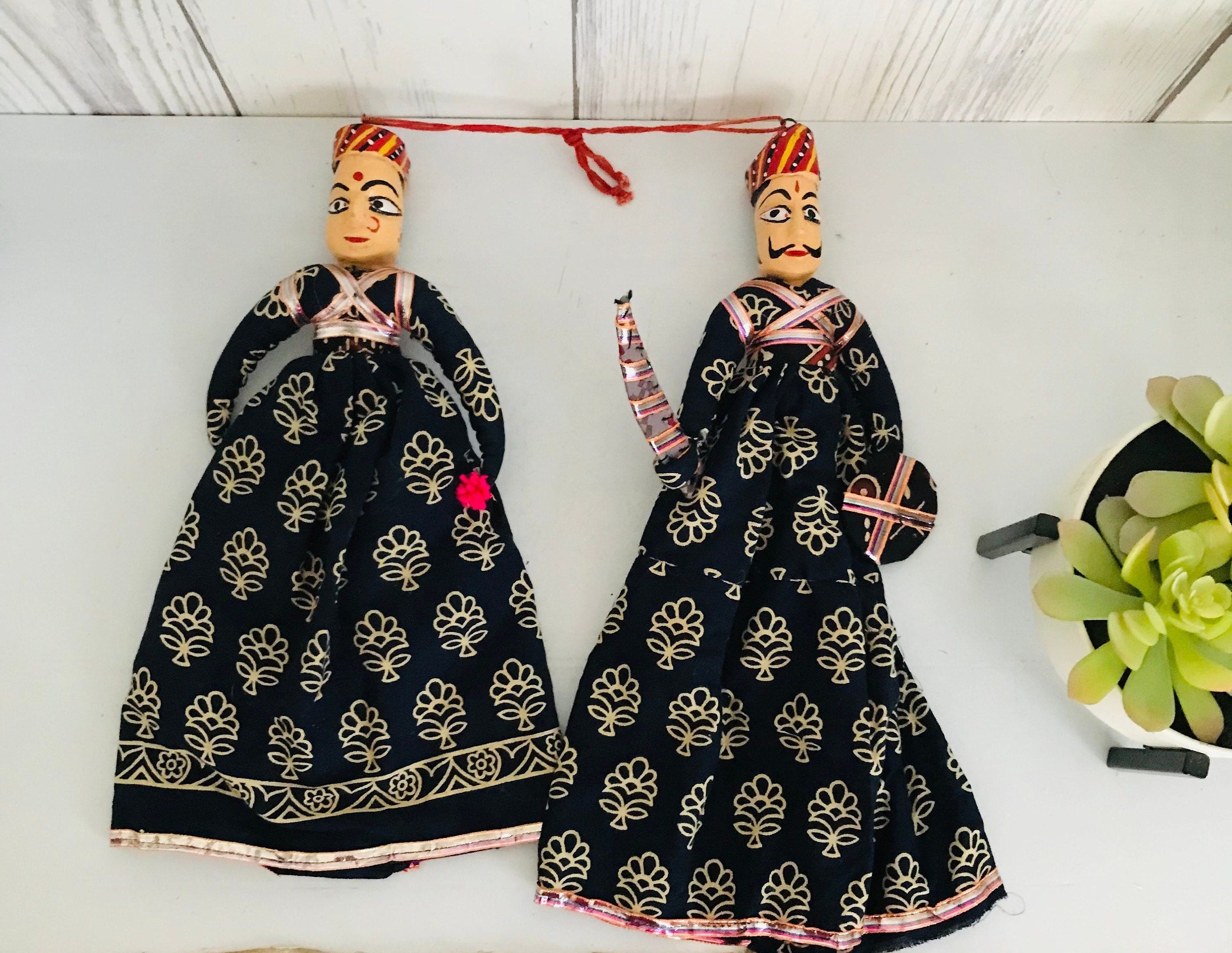 Vintage Ramayana Sanskrit Puppets, King Kathputli Katputli Indian Dolls ...