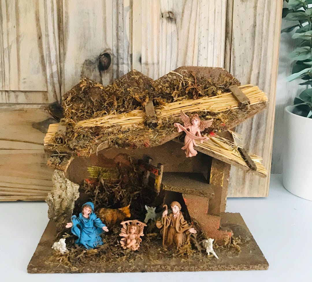 Vintage Fontanini Wood Nativity Creche Made in Italy, Mid Century ...