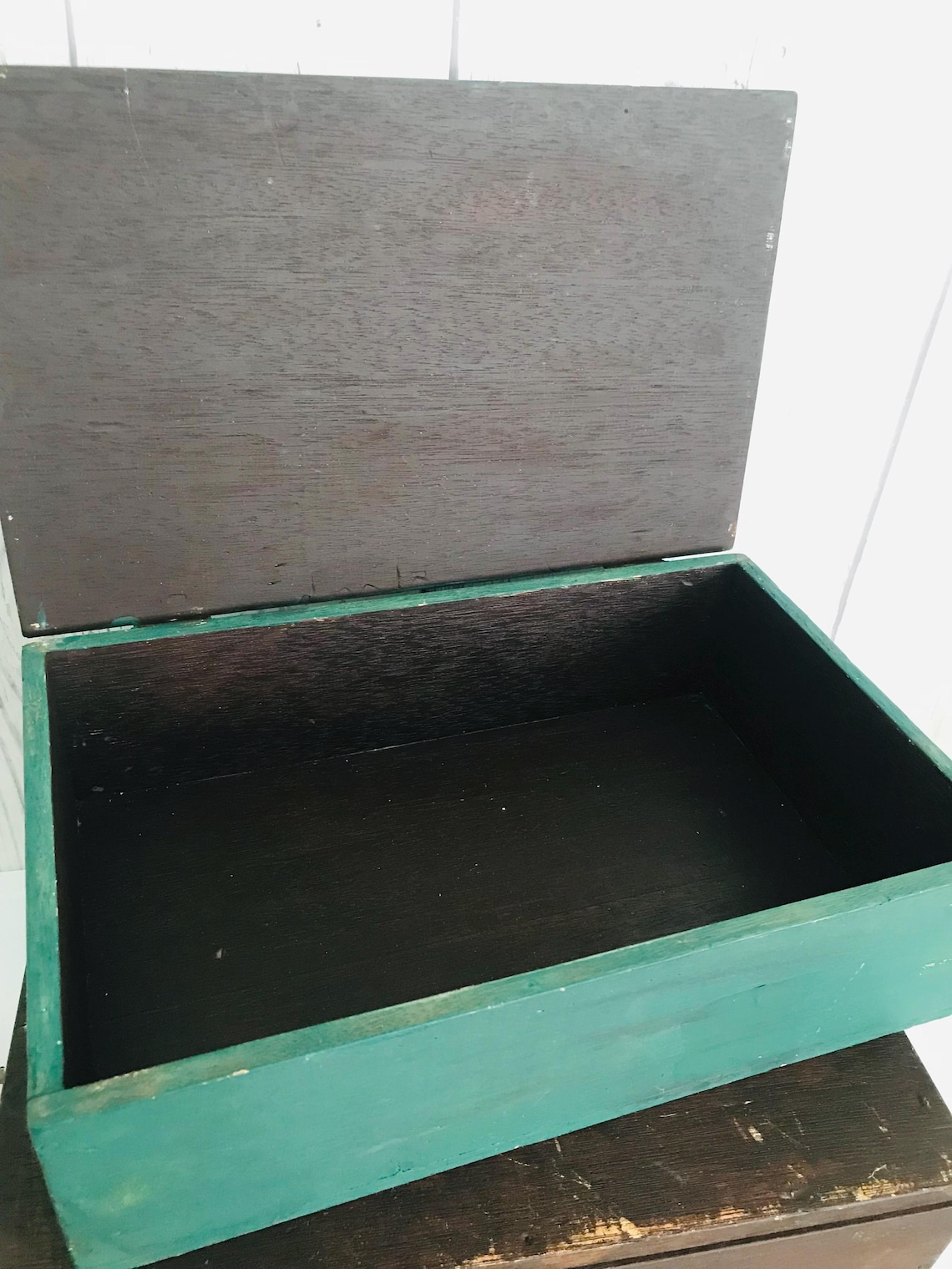Vintage Primitive Wood Box With Lid, Old Storage Box, Set of 3 Antique ...