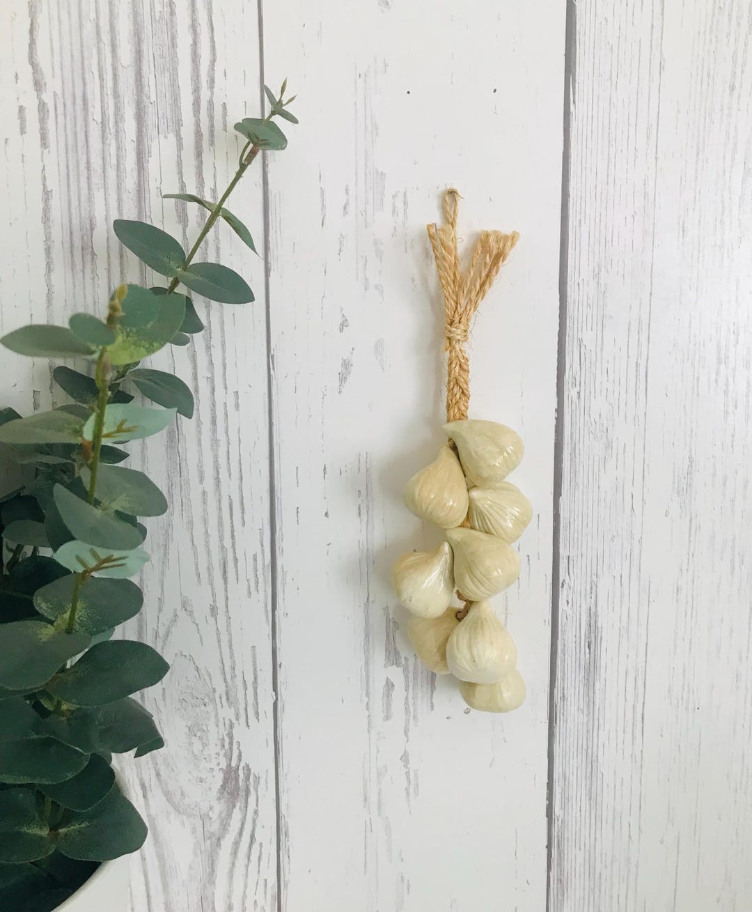 Ceramic Garlic Rope, Ceramic Garlic Clove, Vintage Strung Ceramic 8 ...