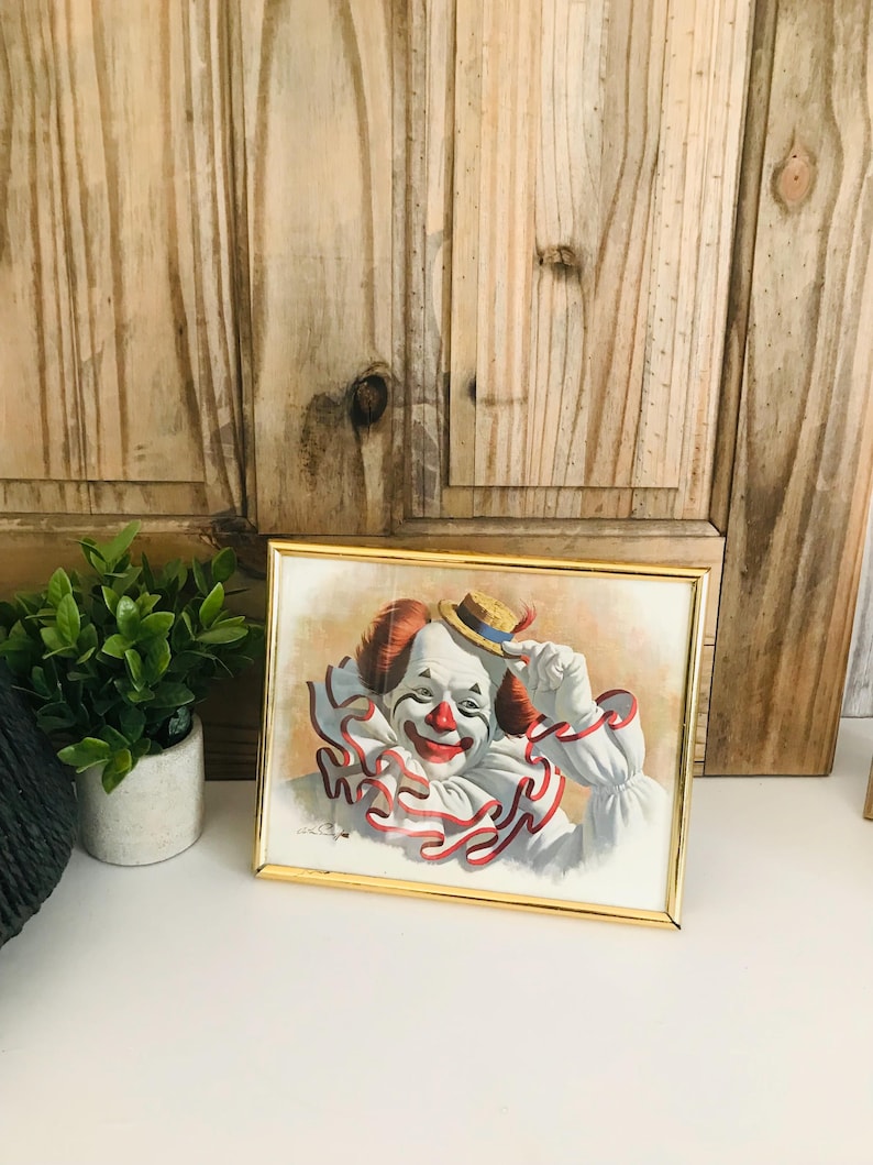 Arthur Sarnoff Elmo the Clown Lithograph, Framed Vintage Art - Etsy