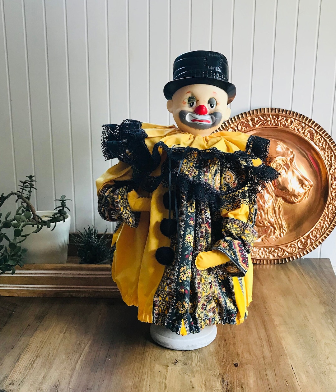 Vintage Clown Hobo, Hand Puppet Clown, Rubber Face Clown Doll ...