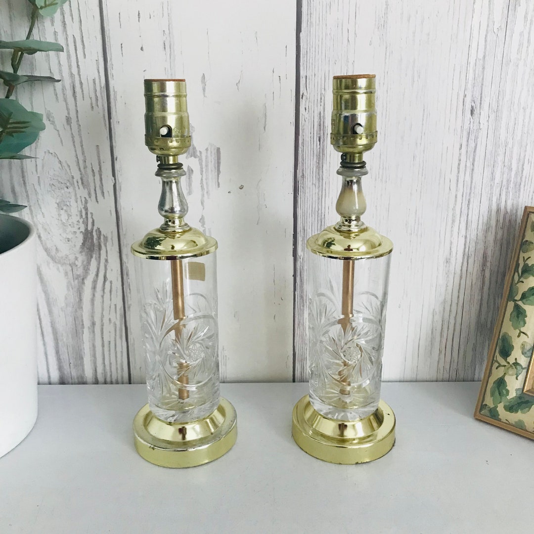 Mid Century Pinwheel Crystal Lamps, Set of 2, Mid Century Lighting ...