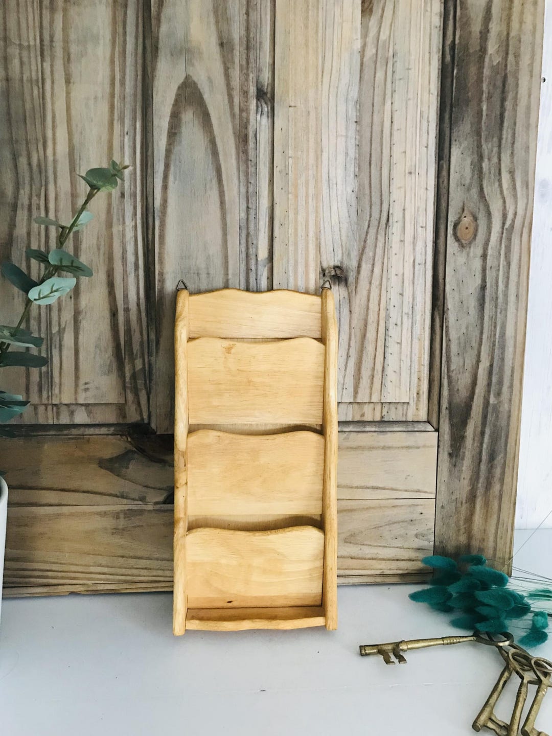 Vintage Solid Oak Wood Letters Holder, Vintage Wood Letters Holders ...