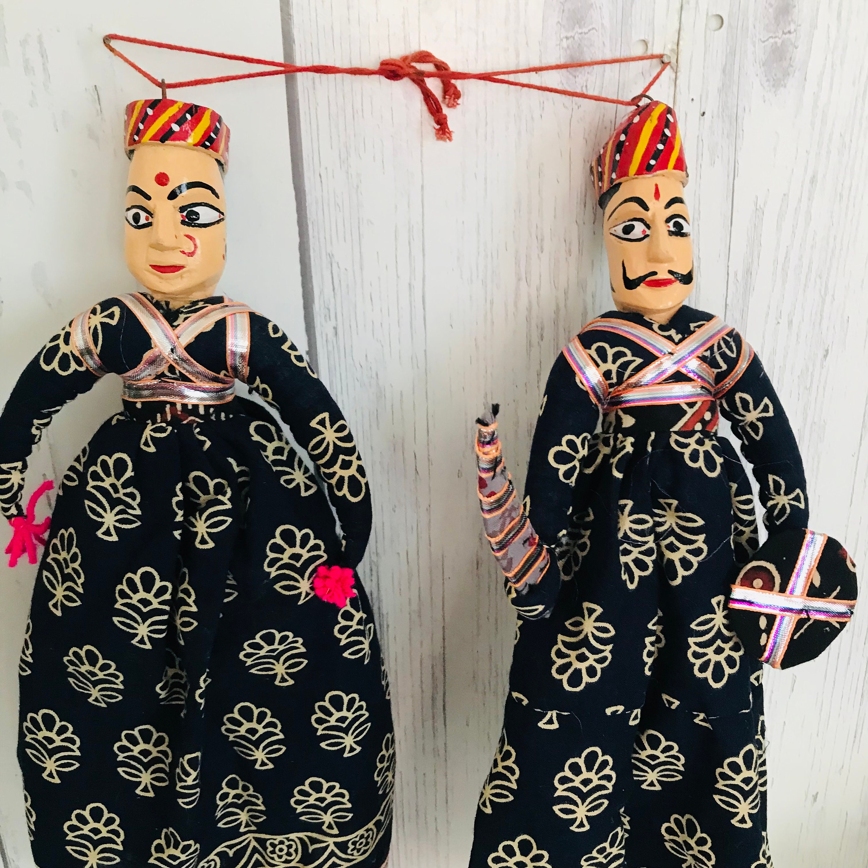 Vintage Ramayana Sanskrit Puppets, King Kathputli Katputli Indian Dolls ...