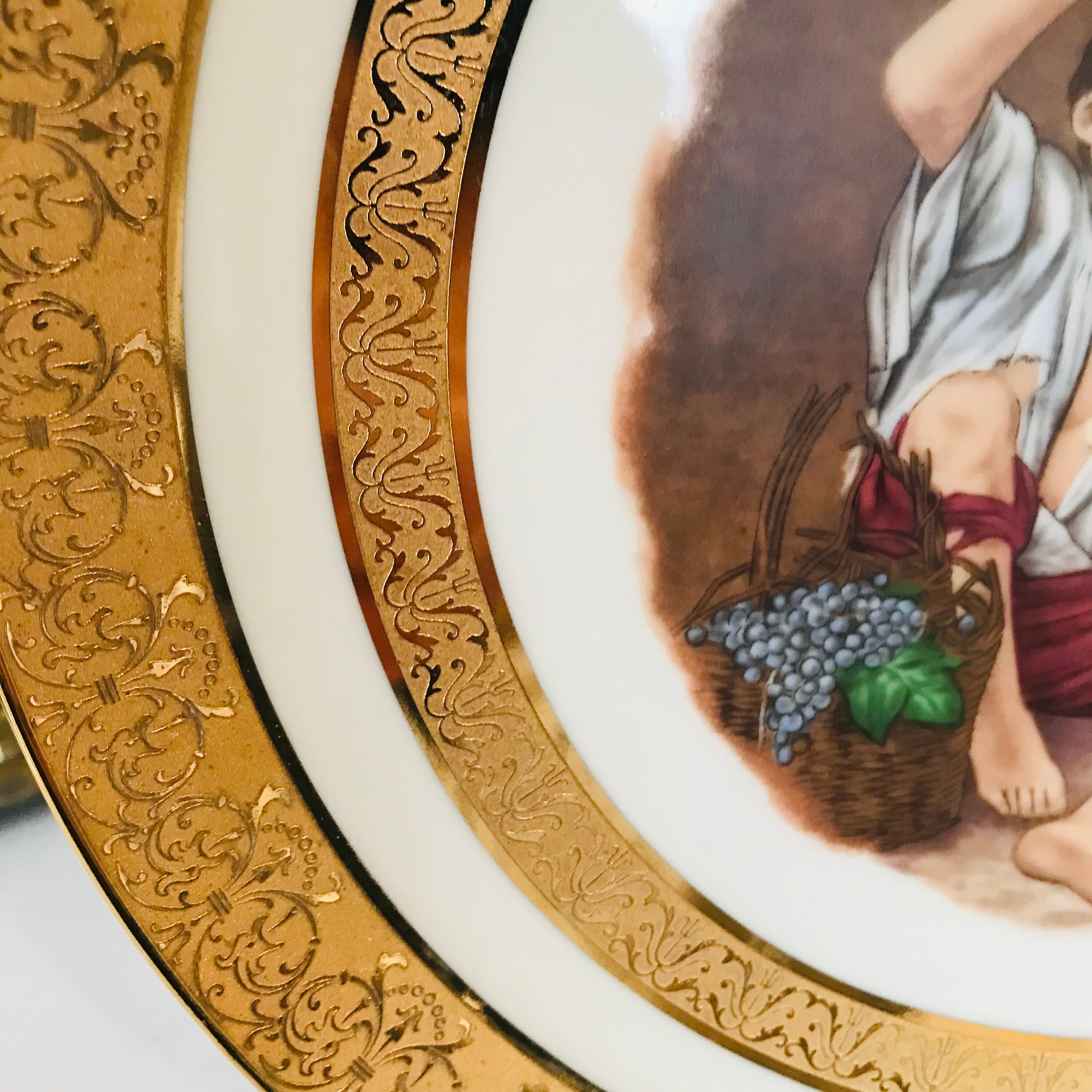 Thomas Germany Porcelain Portrait Plates, Grapes Vintage Germany ...