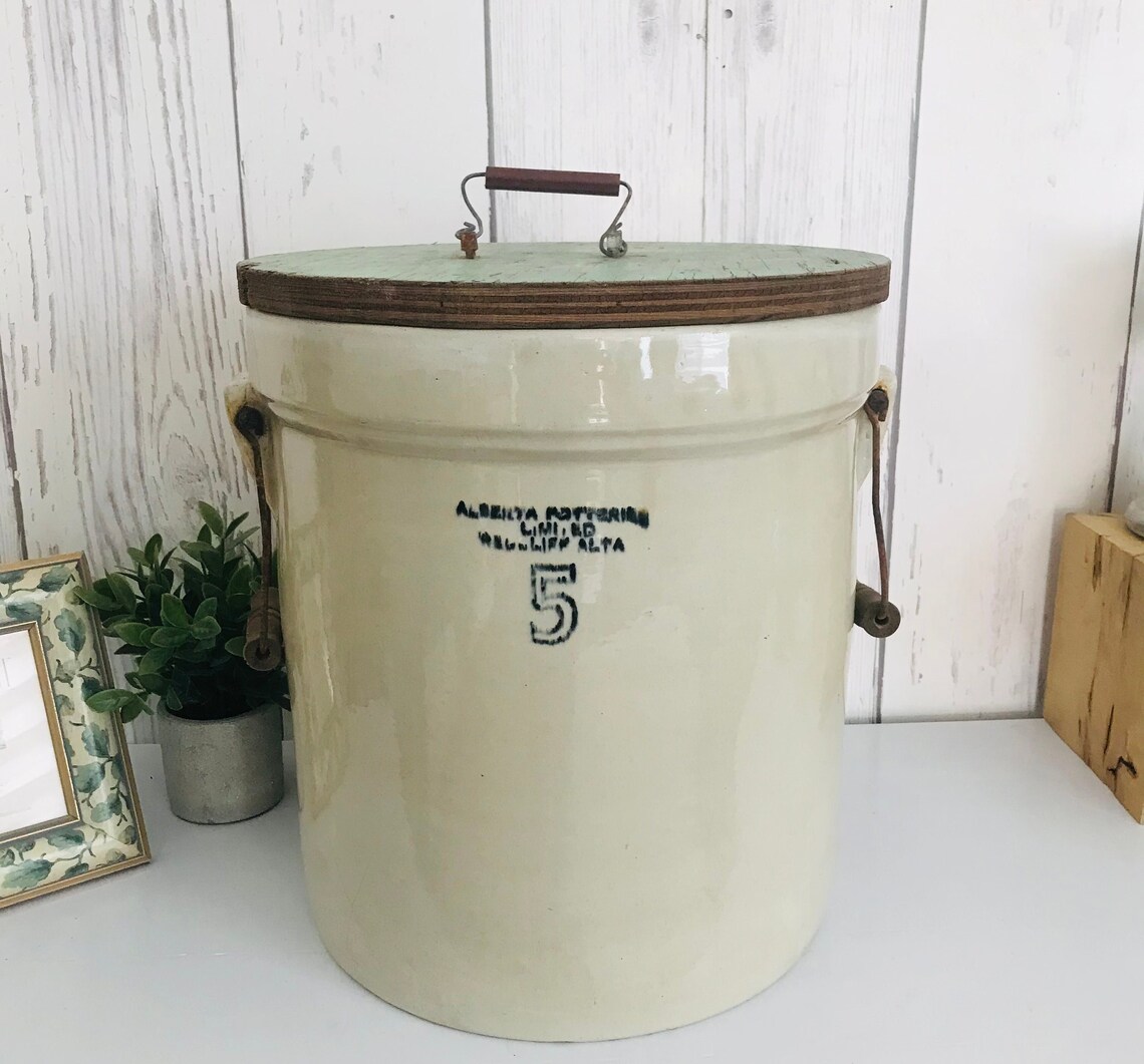 Five Gallon Crock, Alberta Potteries Large Pot 5, Old Crock, Redcliff ...