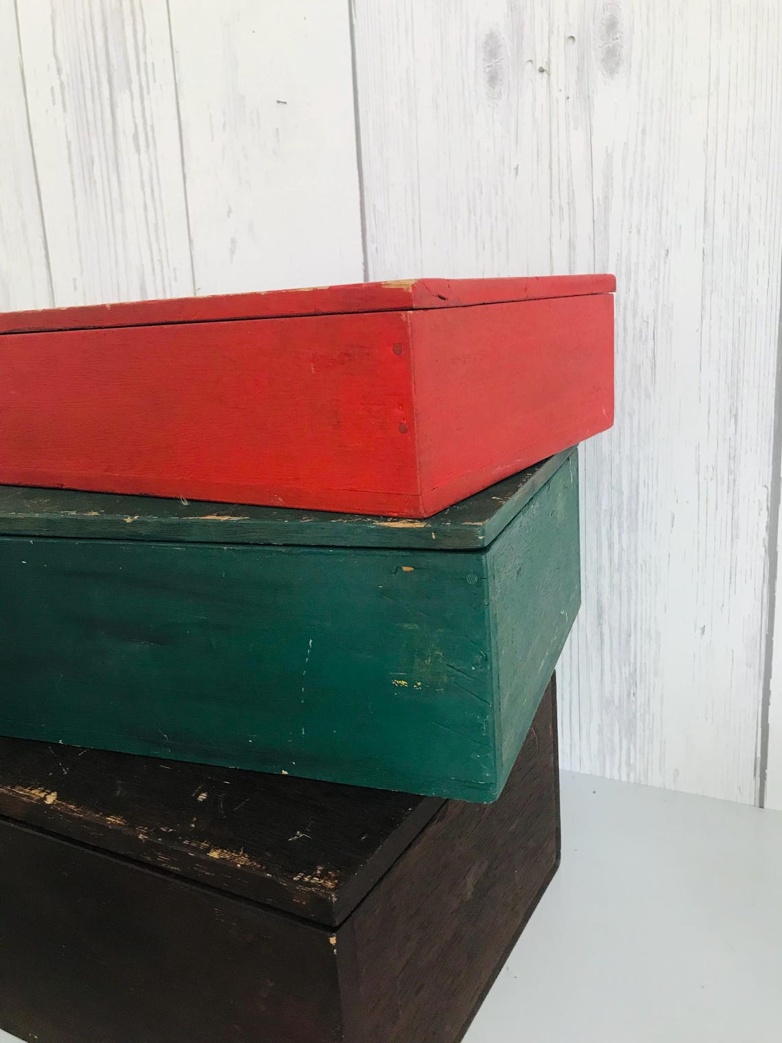 Vintage Primitive Wood Box Set, Rustic Farmhouse Decor - Etsy