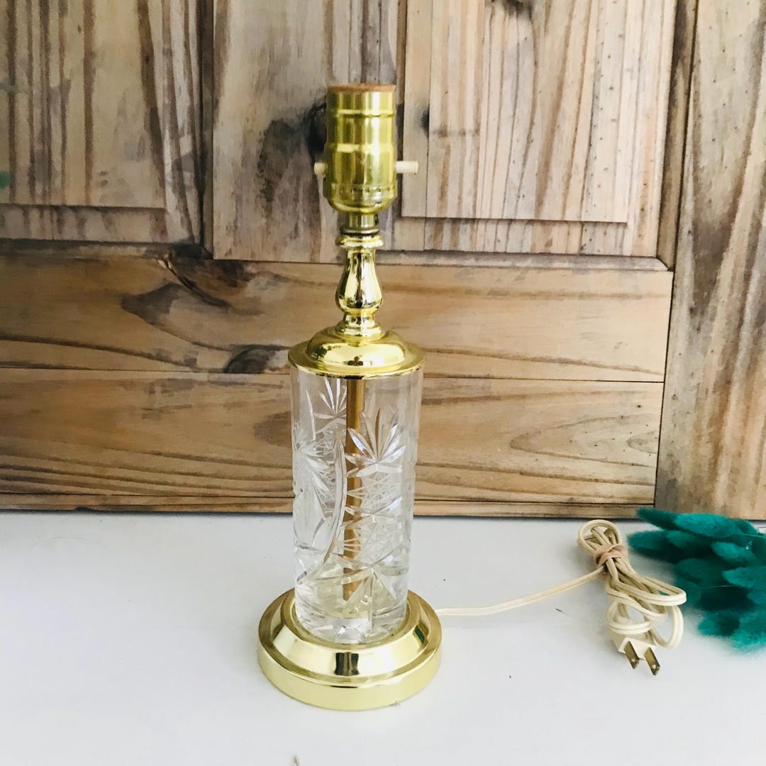 Vintage Mid Century Pinwheel Crystal Lamp, Hollywood Regency - Etsy ...