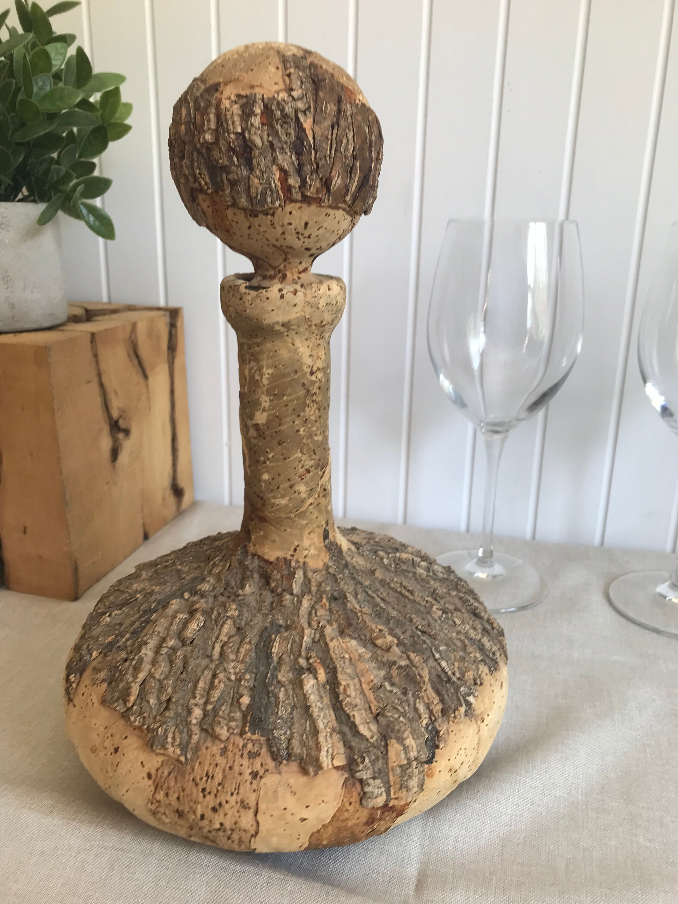 Vintage Italian Cork Decanter-liquor Bottle-rustic Mid-century-bark ...
