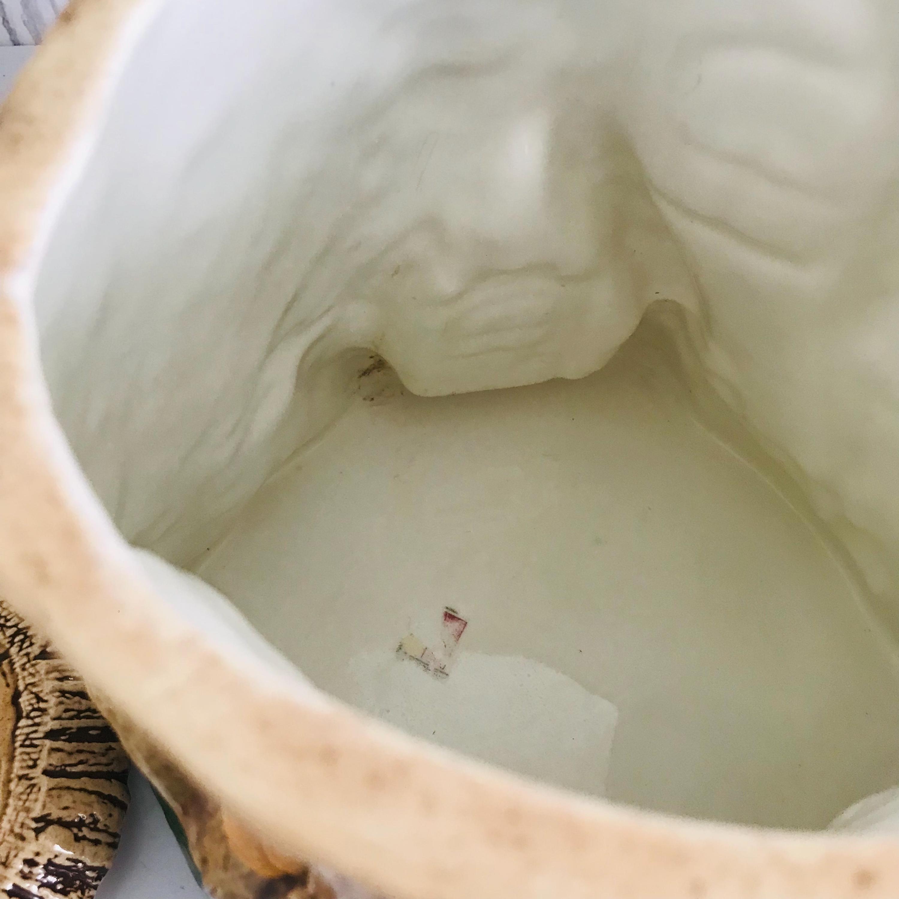 Vintage Ceramic Tree Stump Jar, Mushroom Squirrel Frog Canister, Cookie ...