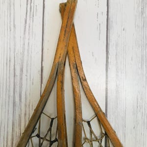 Vintage Wooden Snowshoes, Primitive Wooden Snowshoe, Beavertail Hand ...