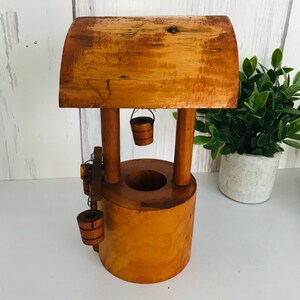 Vintage Wooden Well, Wishing Well, Handmade Wood Water Well, Farmhouse ...