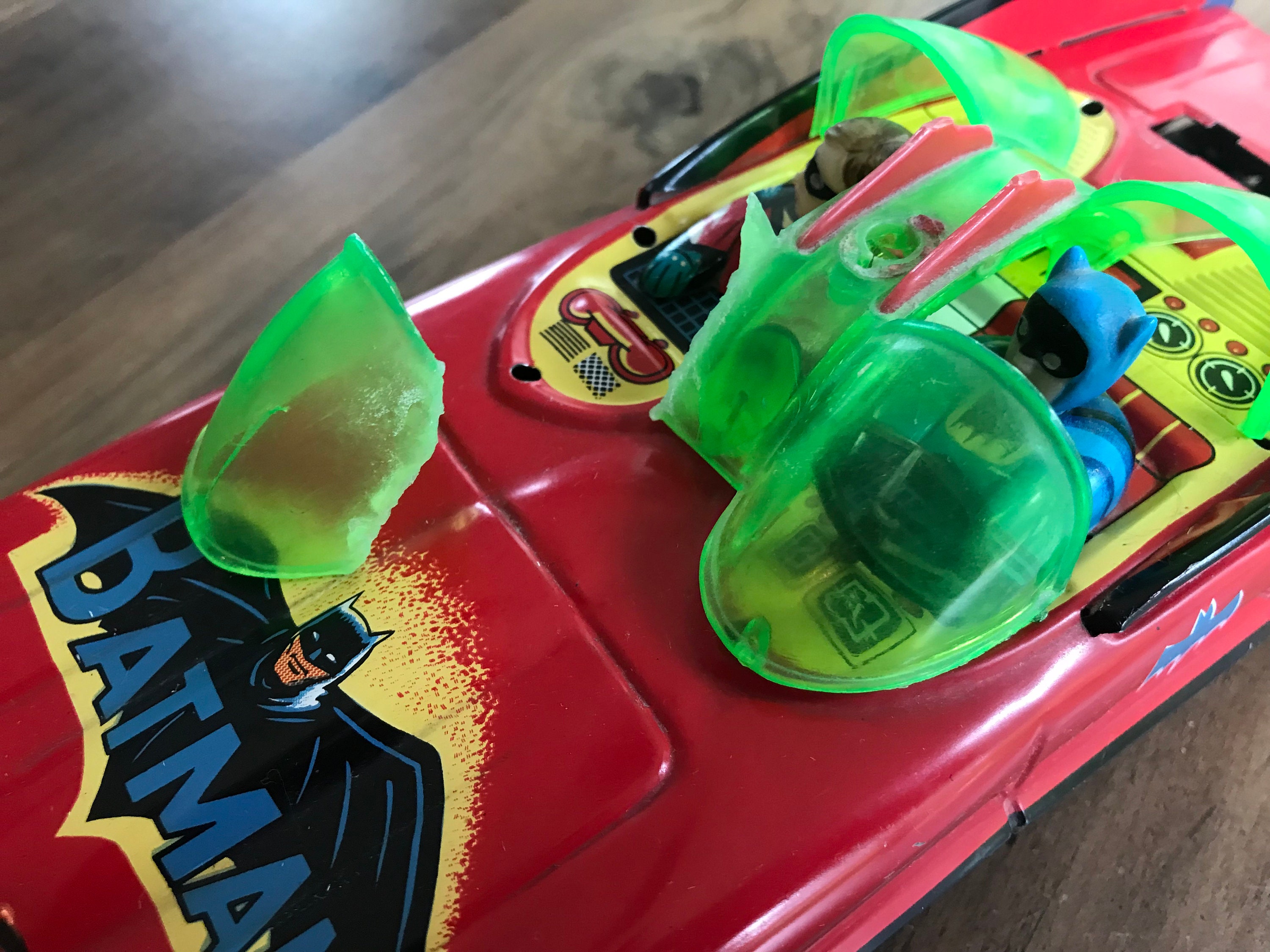 Rare Vintage 1960 Batman and Robin Red Tin Batmobile Aoshin 11, Rare ...
