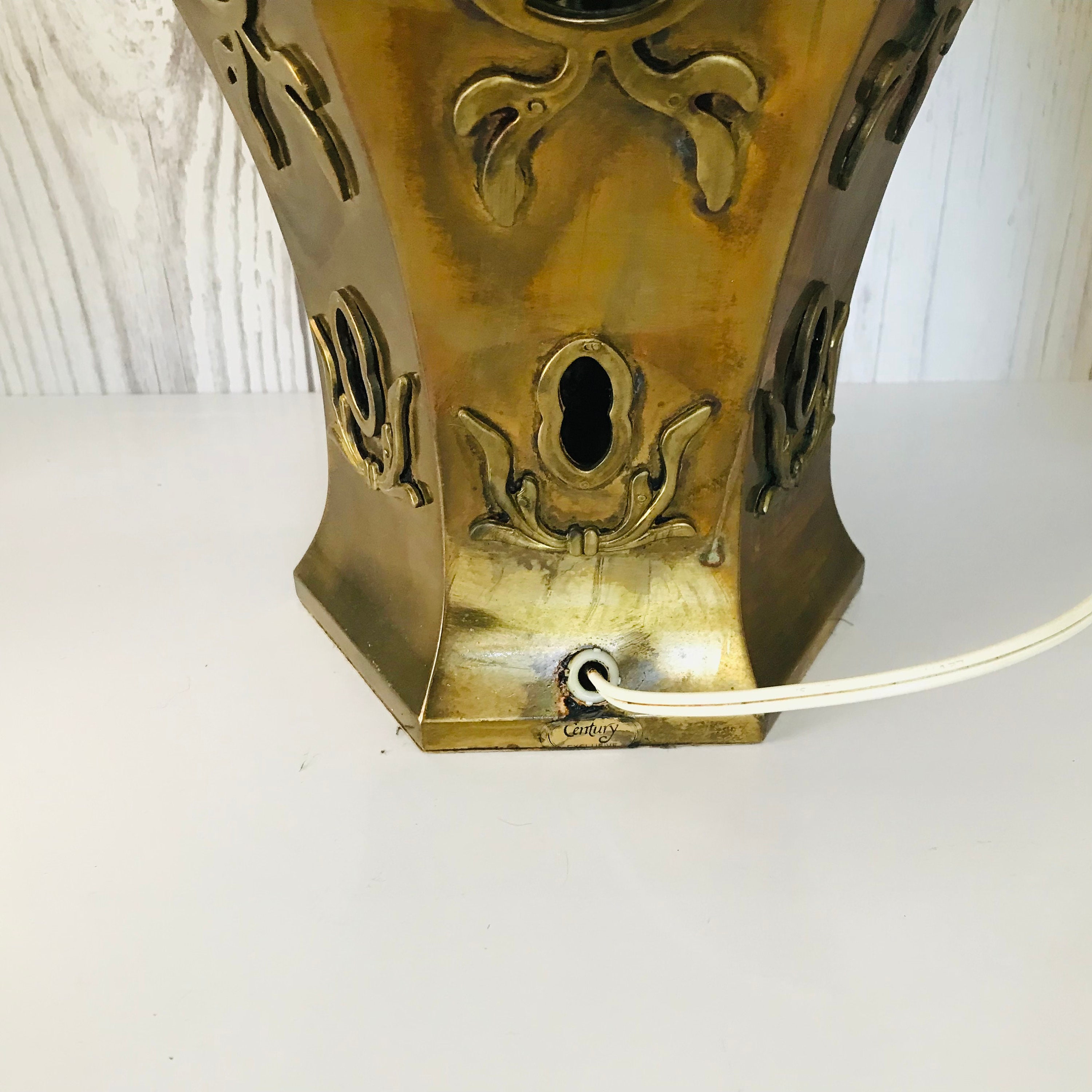 Vintage 1960s Mid-century Brass Lamps, Ginger Jar Lamp Signed Century ...