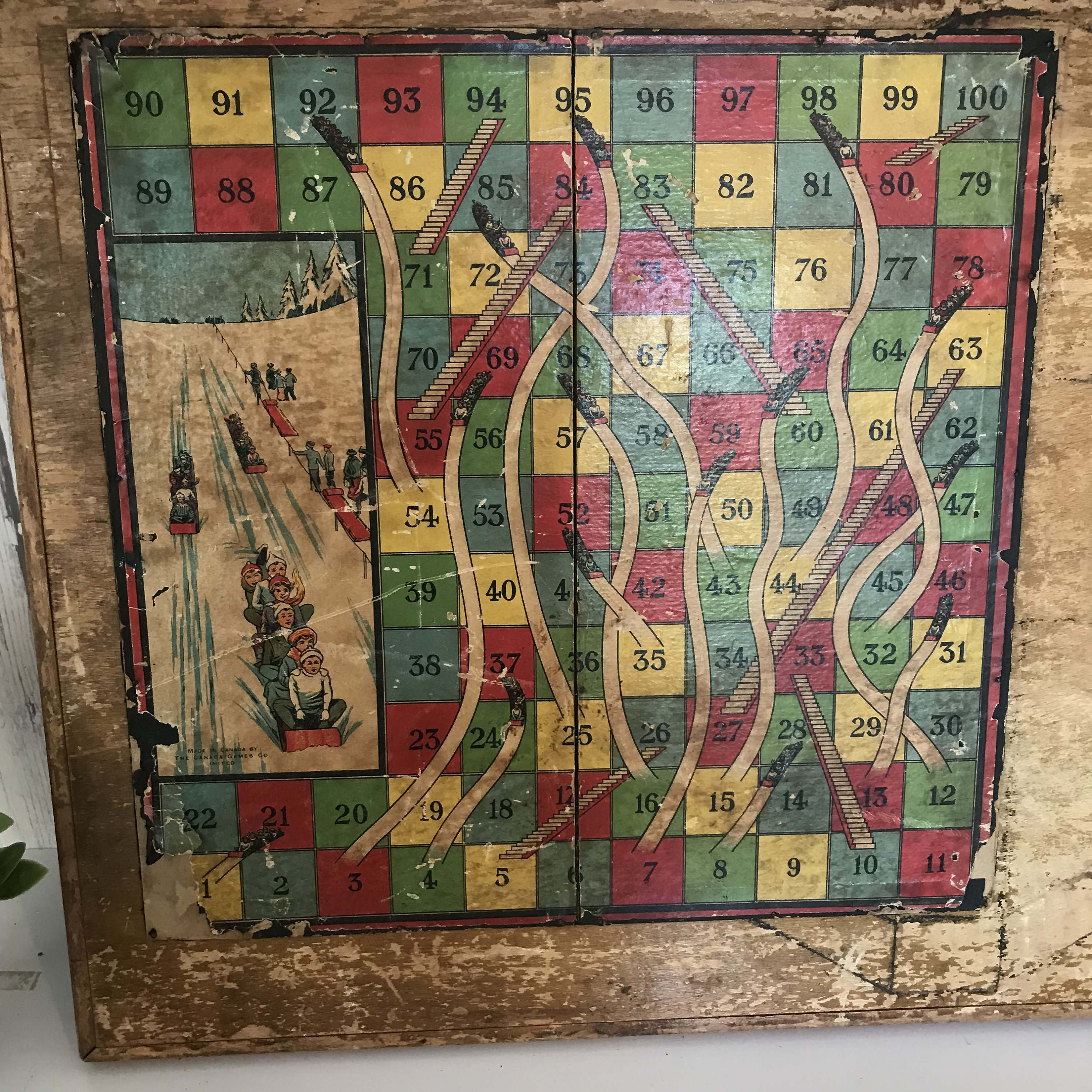 Antique Wooden Checker Board, Vintage 2 Sides Chess Board, Circa 20's ...