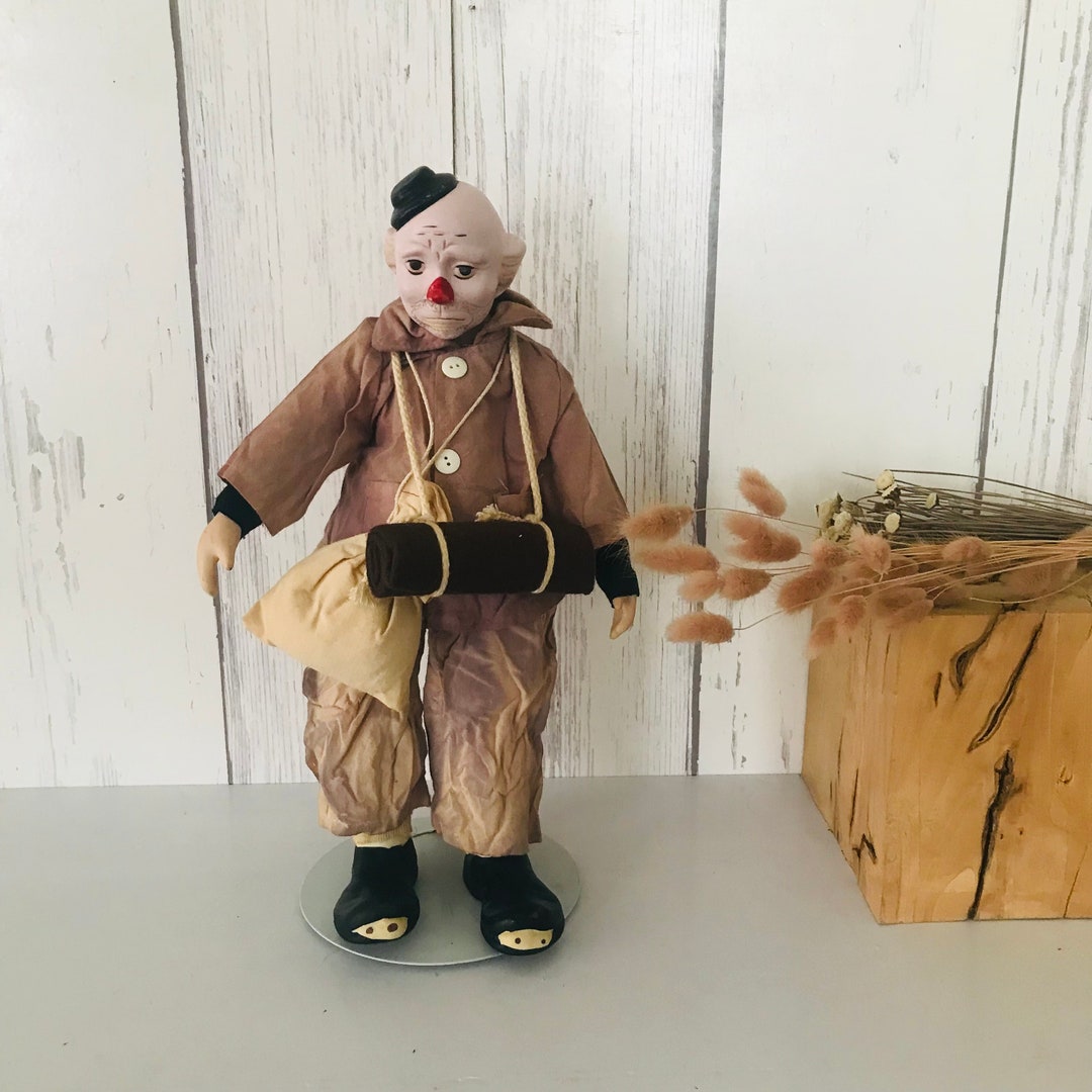 Rare Hobo Ceramic Clown Dream Doll, Handcrafted Porcelain Head, Hands ...