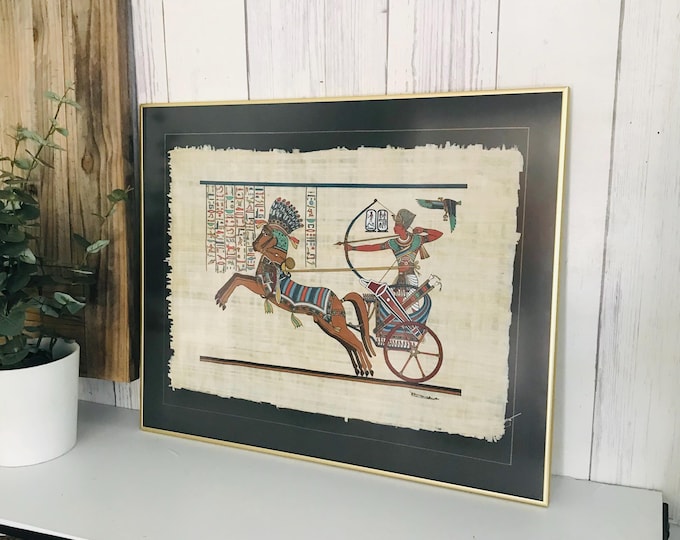 Ramses II on Chariot Papyrus, Hand-painted on Egyptian Papyrus ...
