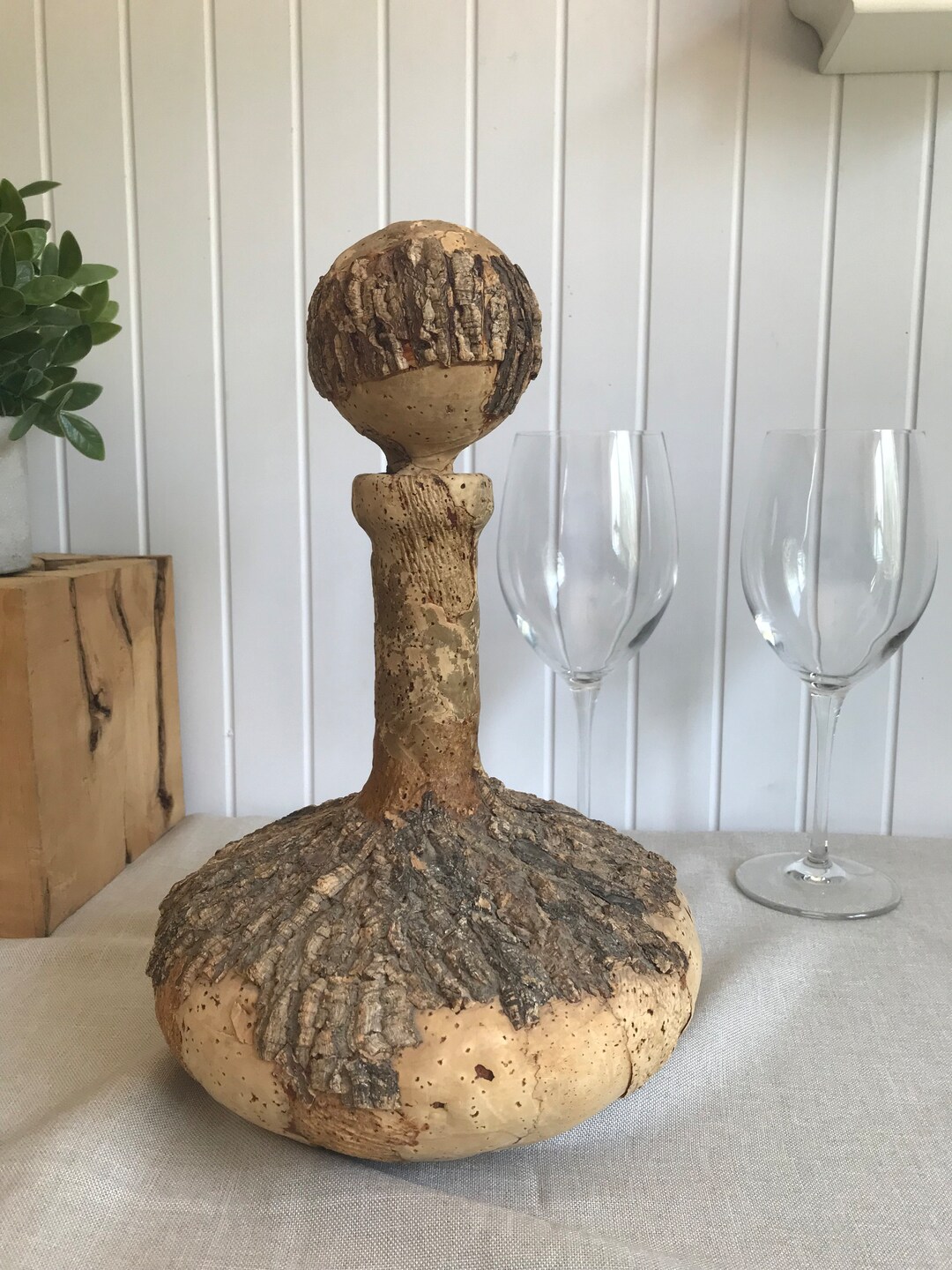 Vintage Italian Cork Decanter-liquor Bottle-rustic Mid-century-bark ...